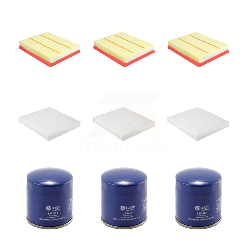 PUR 3x Air + 3x Cabin + 3x Engine Oil Filter (9 Total) Kit for Car 2019 ...