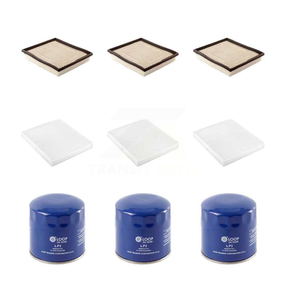 PUR 3x Air + 3x Cabin + 3x Engine Oil Filter (9 Total) Kit for Car ...