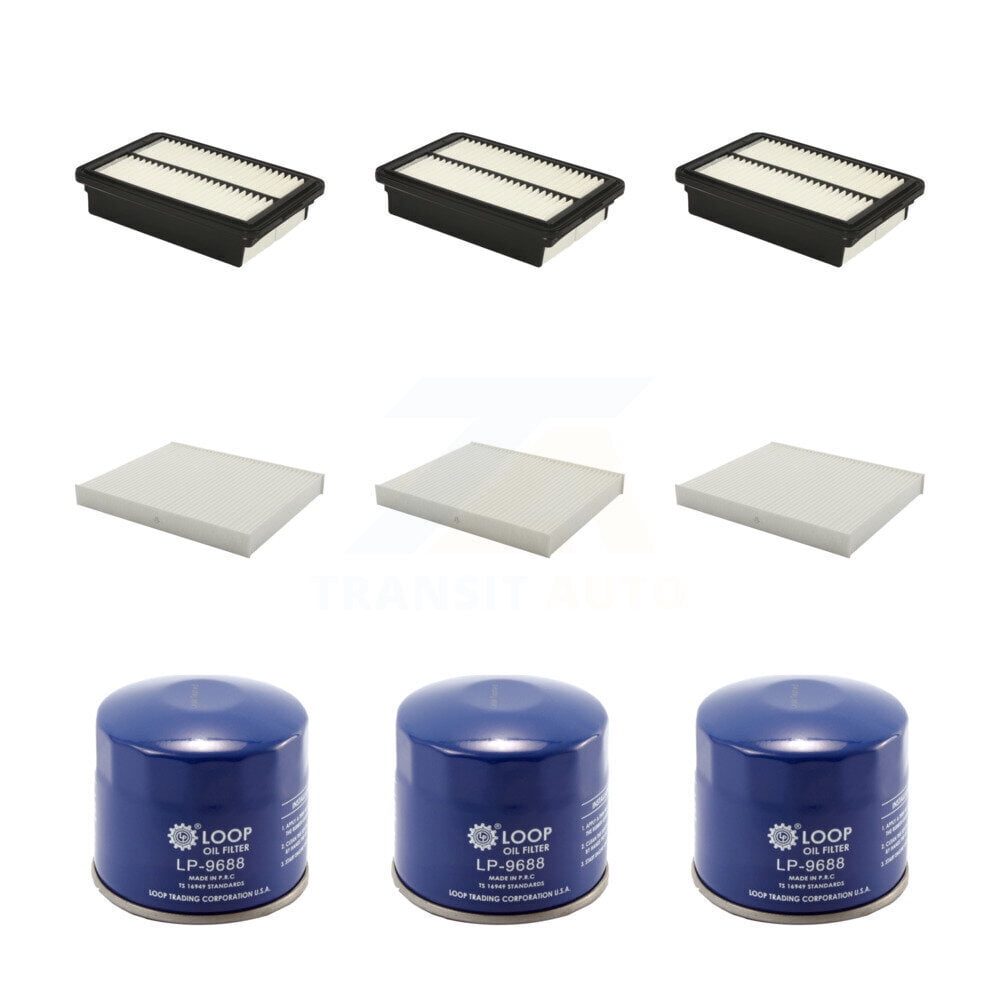 PUR 3x Air + 3x Cabin + 3x Engine Oil Filter (9 Total) Kit for Car ...