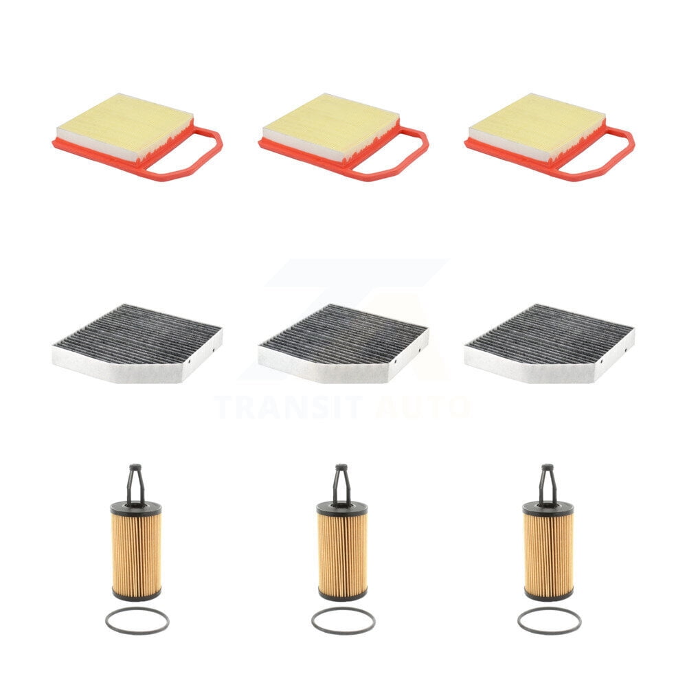 PUR 3x Air + 3x Cabin + 3x Engine Cartridge Oil Filter (9 Total) Kit ...