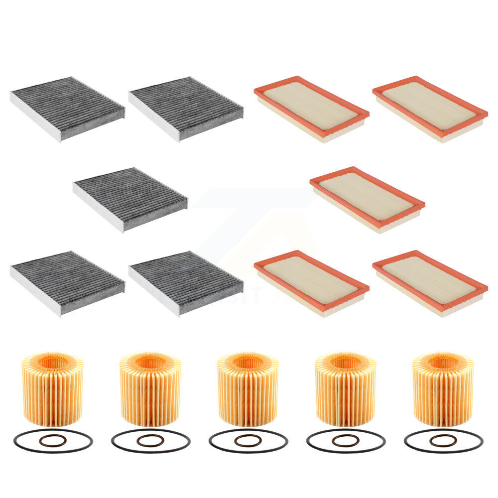 PUR 5x Air + 5x Cabin + 5x Engine Cartridge Oil Filter (15 Total) Kit ...