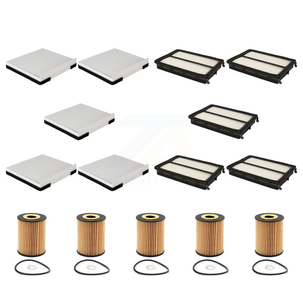 PUR 5x Air + 5x Cabin + 5x Engine Cartridge Oil Filter (15 Total) Kit ...