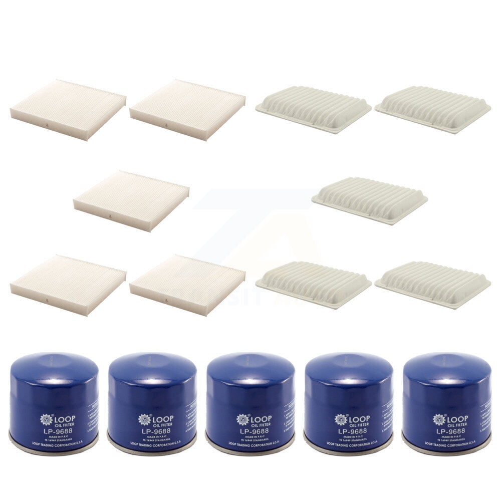 PUR 5x Air + 5x Cabin + 5x Engine Oil Filter (15 Total) Kit for Car ...