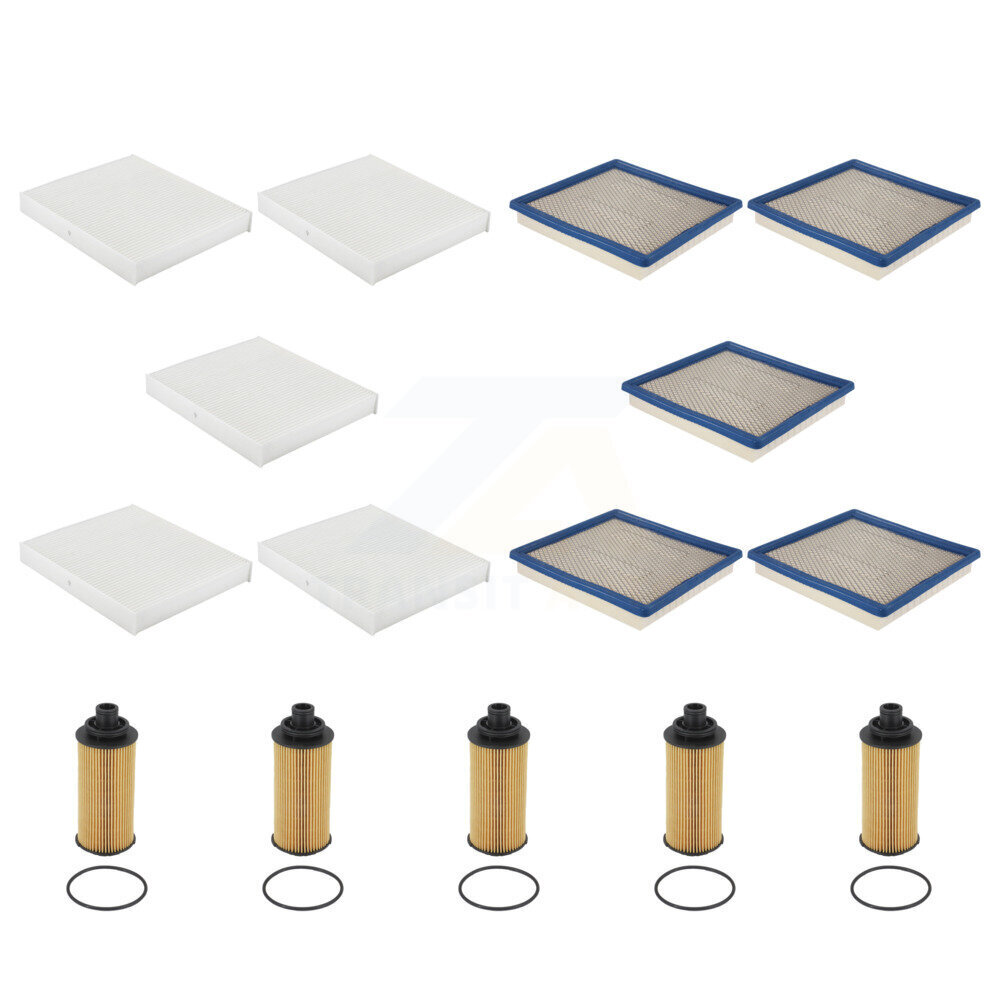 PUR 5x Air + 5x Cabin + 5x Engine Cartridge Oil Filter (15 Total) Kit ...