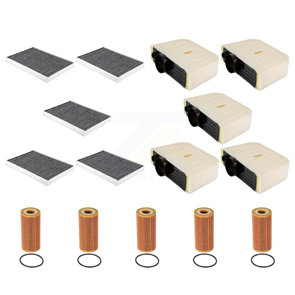PUR 5x Air + 5x Cabin + 5x Engine Cartridge Oil Filter (15 Total) Kit ...