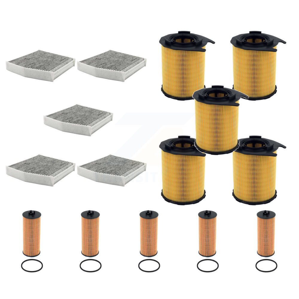 PUR 5x Air + 5x Cabin + 5x Engine Cartridge Oil Filter (15 Total) Kit ...