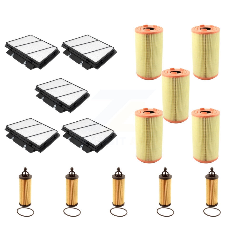 PUR 5x Air + 5x Cabin + 5x Engine Cartridge Oil Filter (15 Total) Kit ...