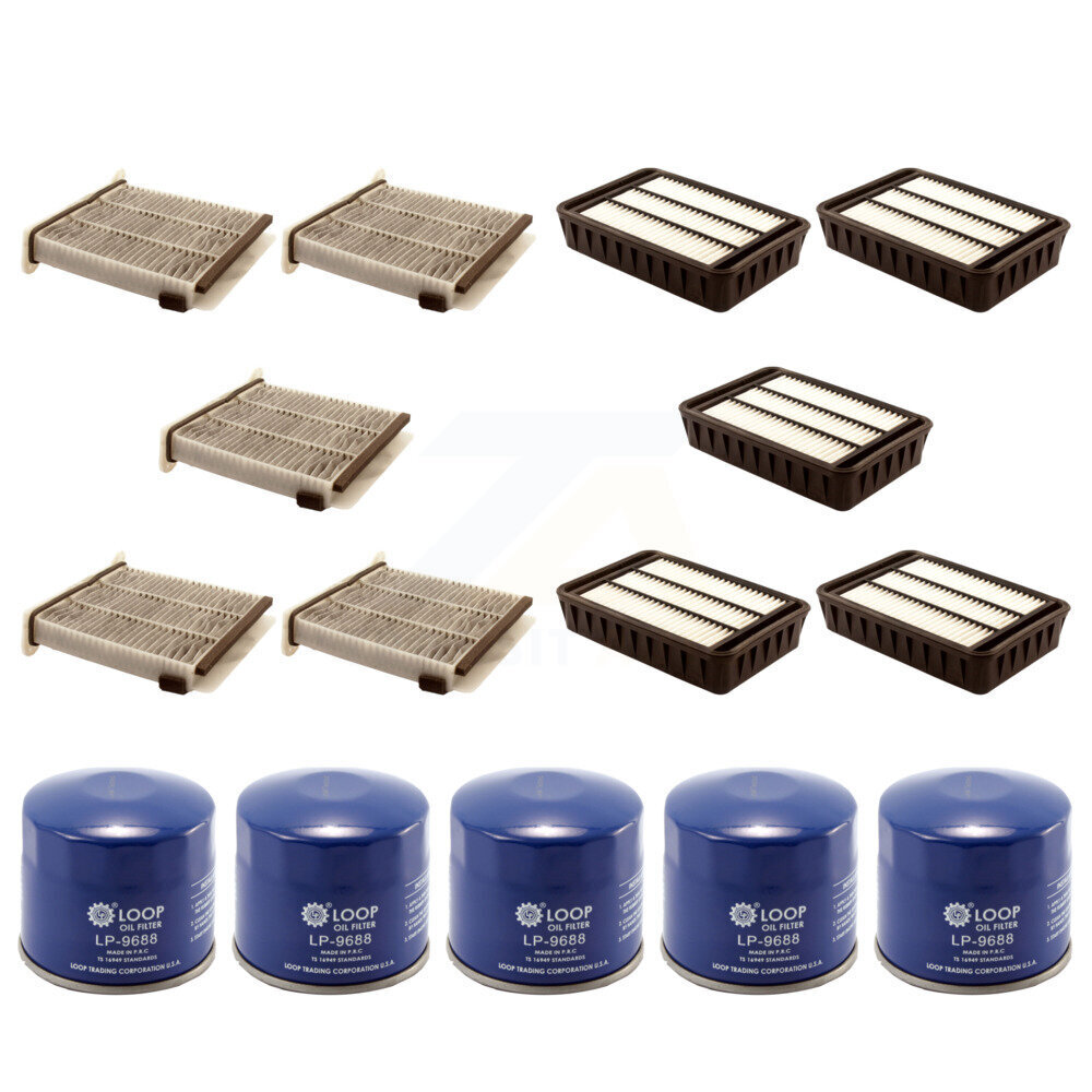 PUR 5x Air + 5x Cabin + 5x Engine Oil Filter (15 Total) Kit for Car ...