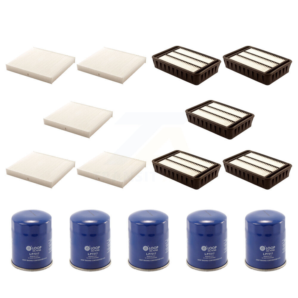 PUR 5x Air + 5x Cabin + 5x Engine Oil Filter (15 Total) Kit for Car ...