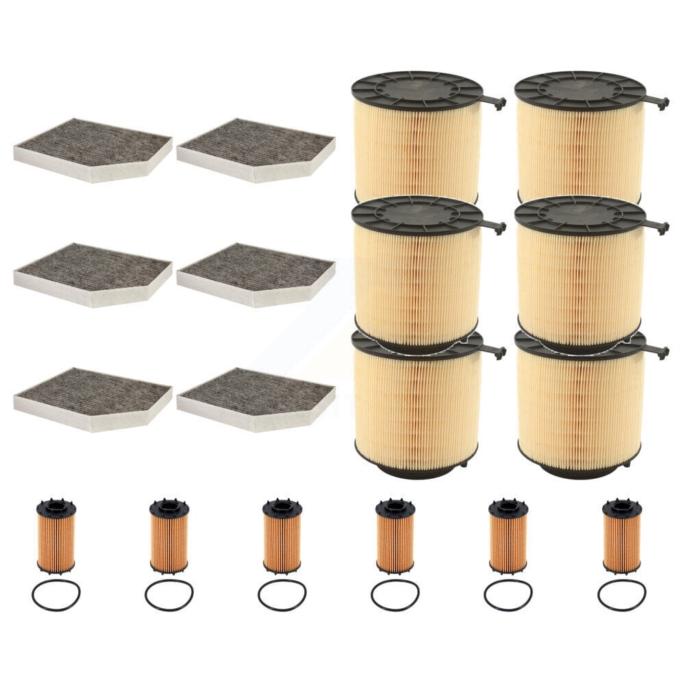PUR 6x Air + 6x Cabin + 6x Engine Cartridge Oil Filter (18 Total) Kit ...