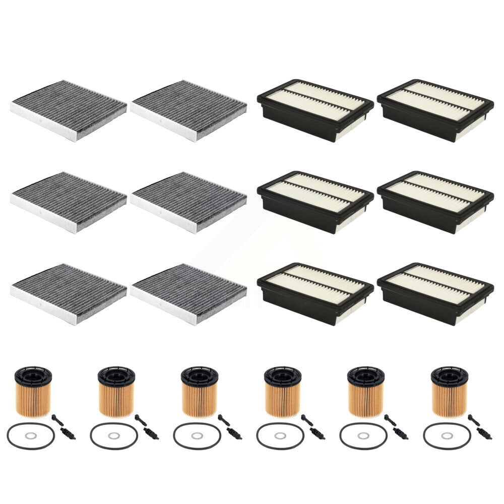 PUR 6x Air + 6x Cabin + 6x Engine Cartridge Oil Filter (18 Total) Kit ...