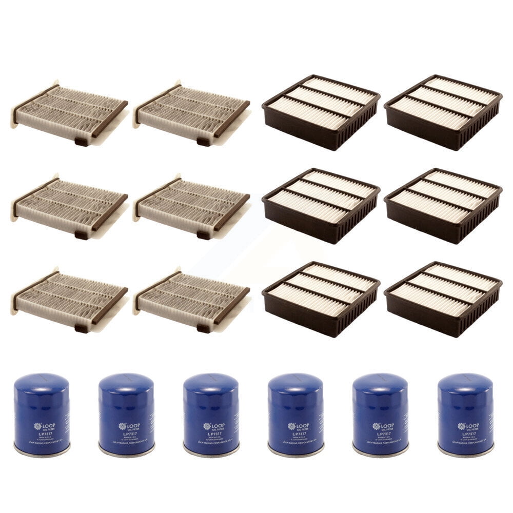 PUR 6x Air + 6x Cabin + 6x Engine Oil Filter (18 Total) Kit for Car ...