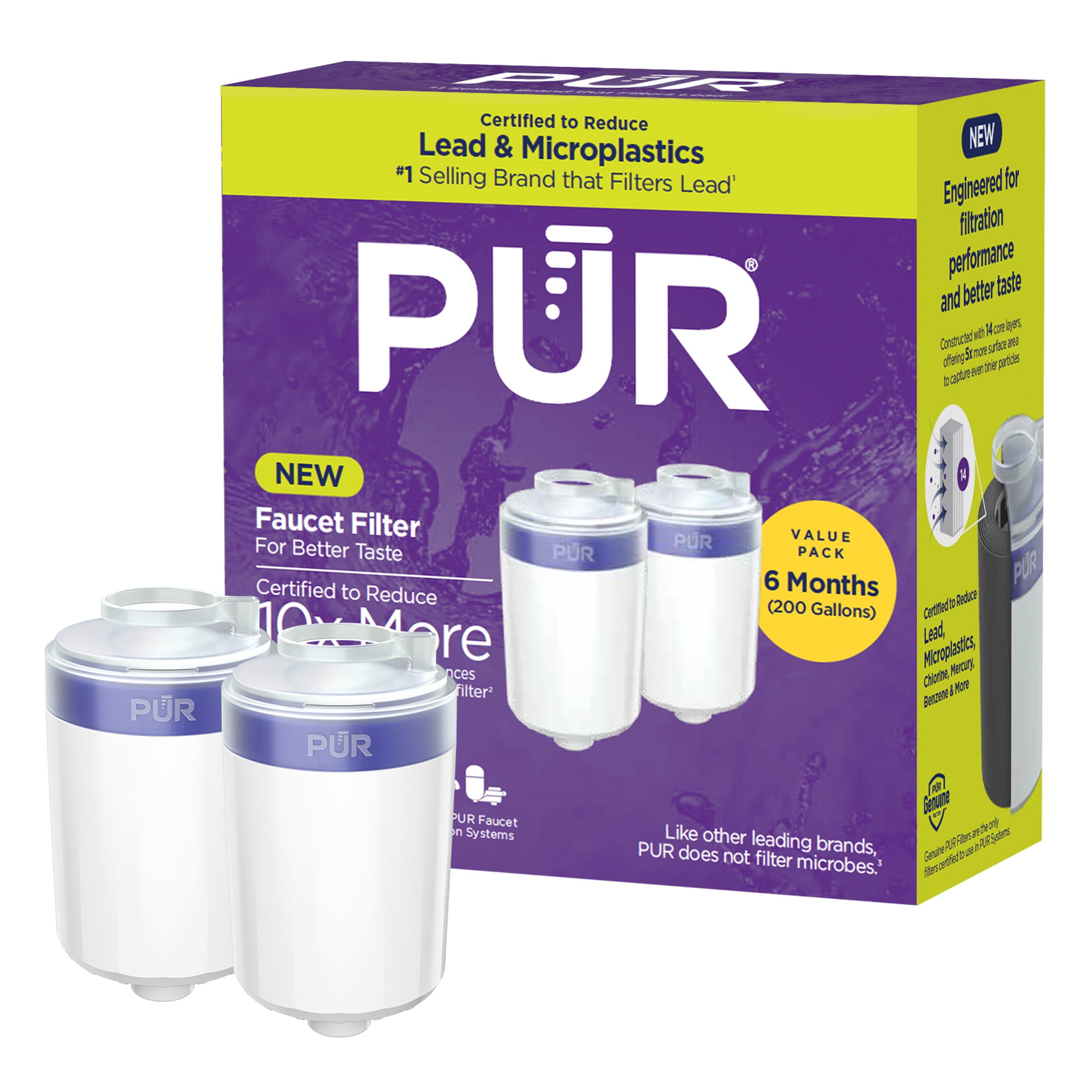 PUR Faucet Mount Replacement Water Filter, RF33752, 2 Pack - Walmart.com