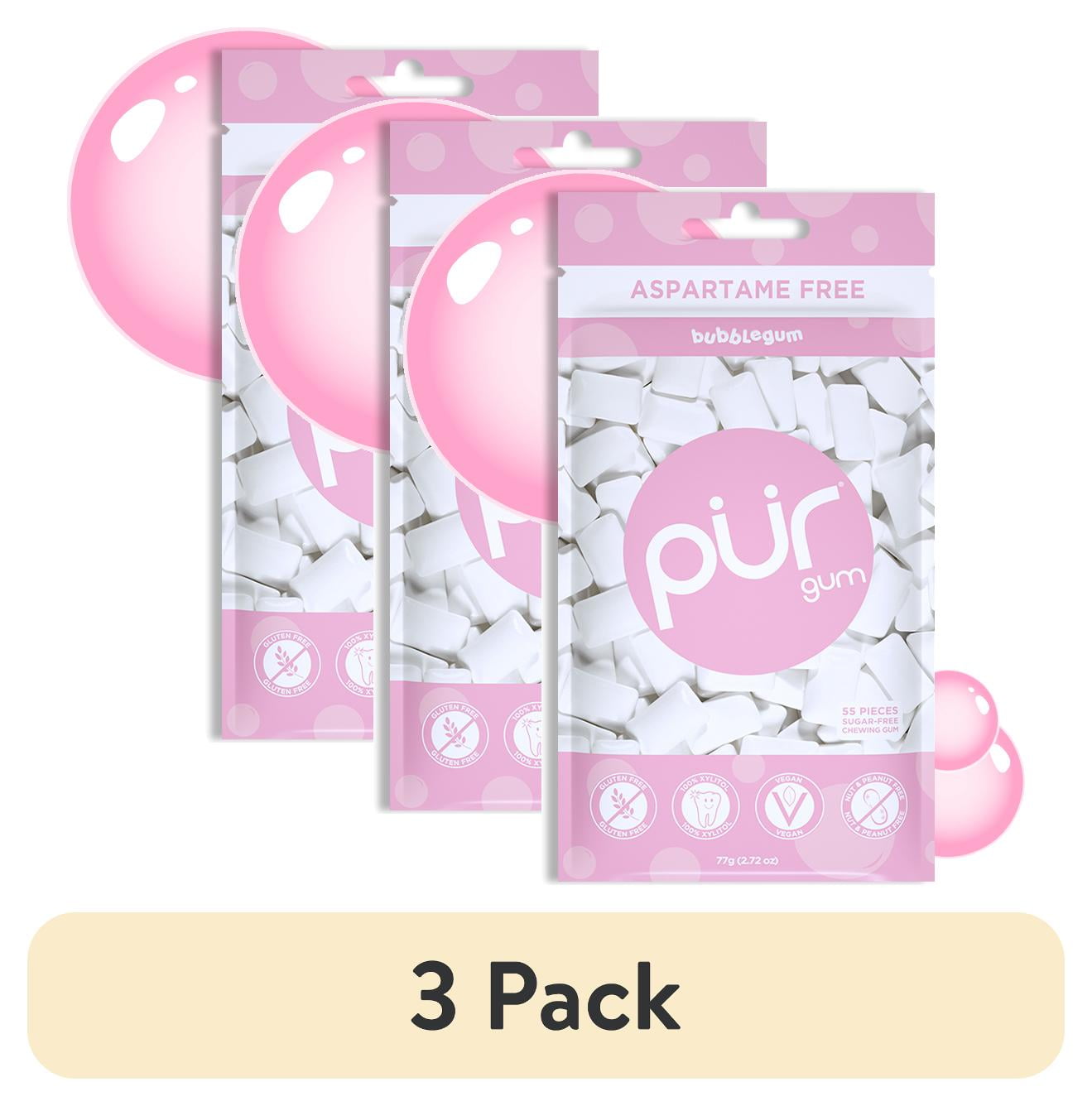 (3 pack) PUR Gum, Sugar Free, 100% Xylitol, Vegan, Aspartame Free ...