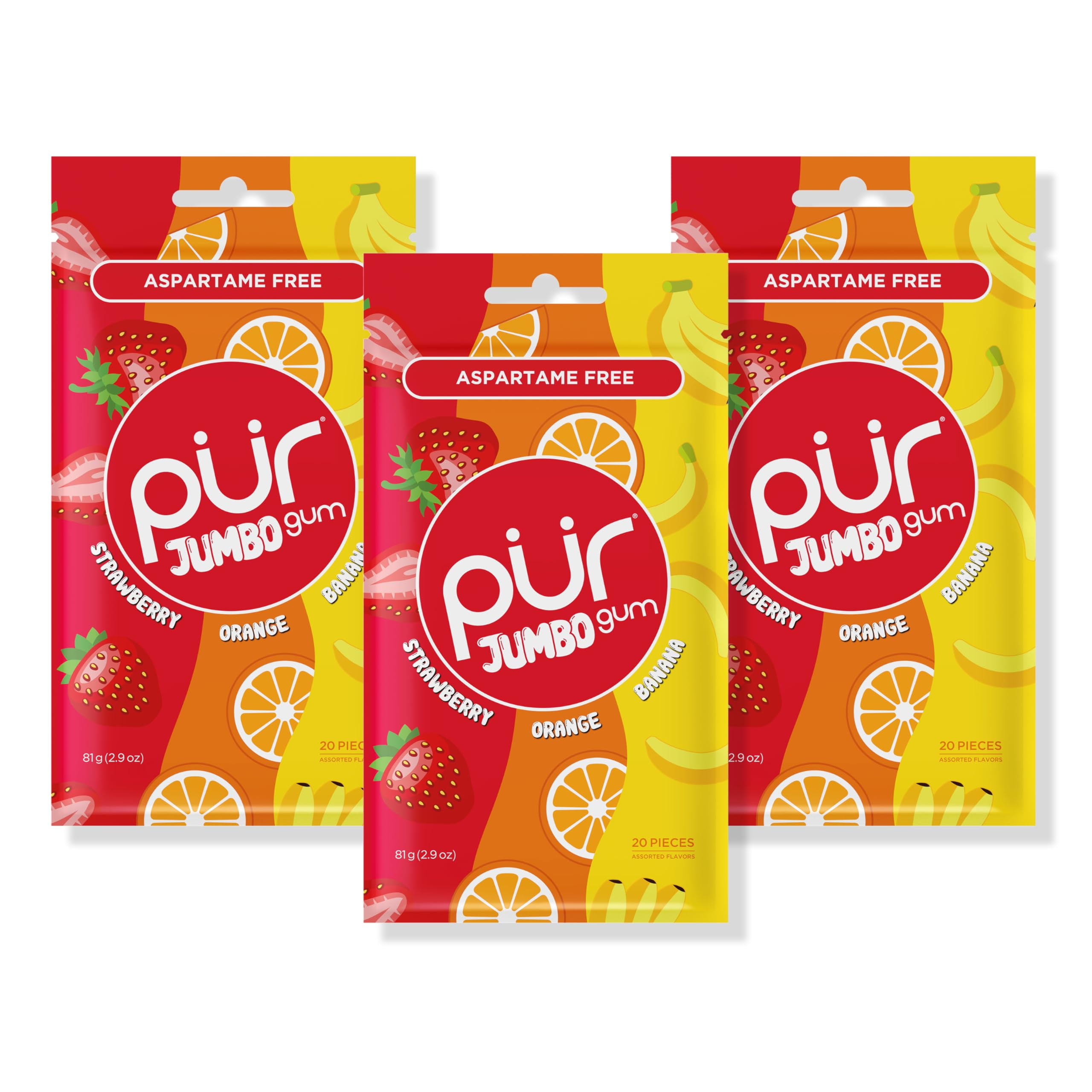 PUR Jumbo Gum | Aspartame Free Chewing Gum | 100% Xylitol | Natural ...