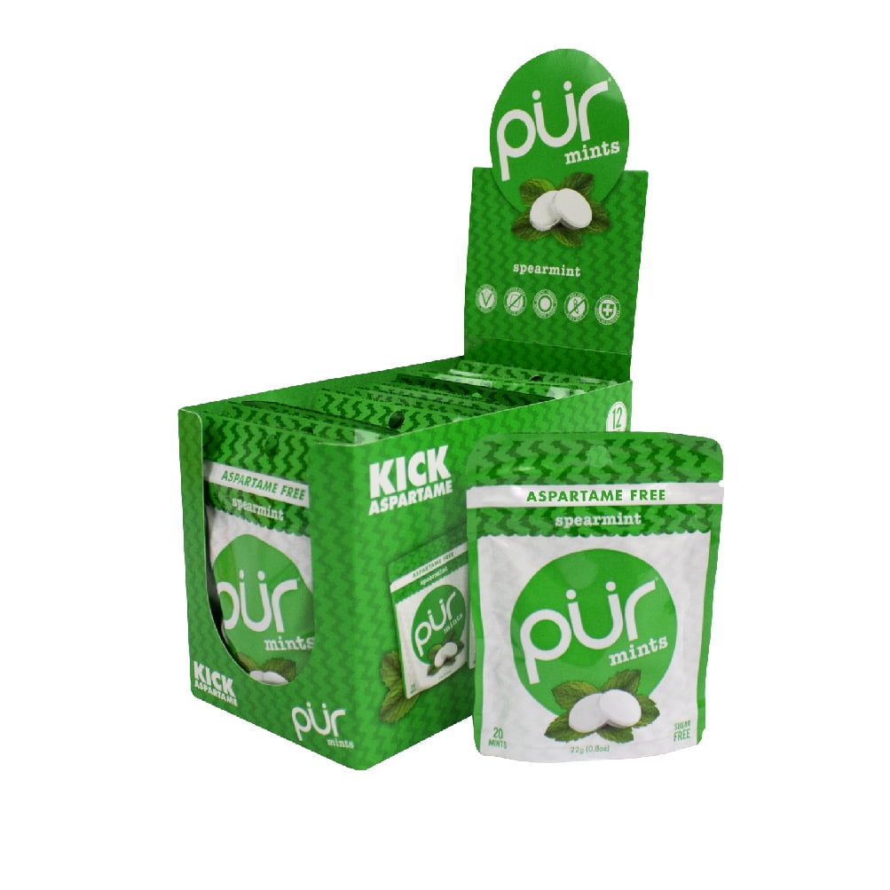 PUR Mints - Sugar Free Spearmint Flavor with Xylitol, 20 pieces (12 ...