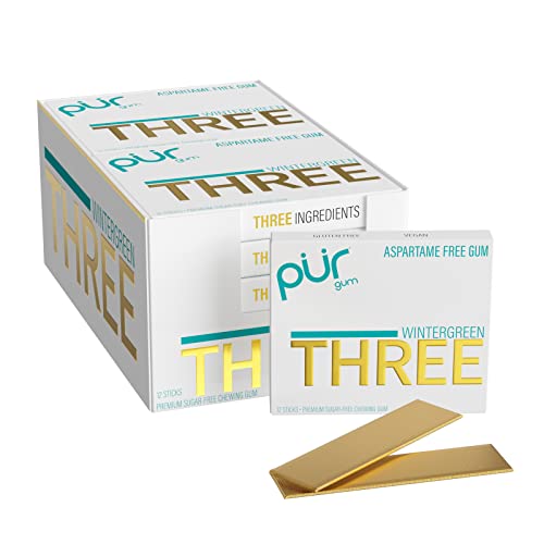 PUR THREE | Sugar Free Chewing Gum | 100% Xylitol | Vegan, Aspartame ...