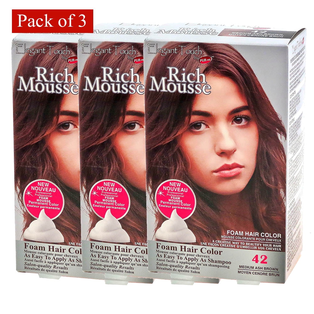 PUR-est Foam Hair Color Rich Mousse Elegant Touch Mousse Medium Ash ...