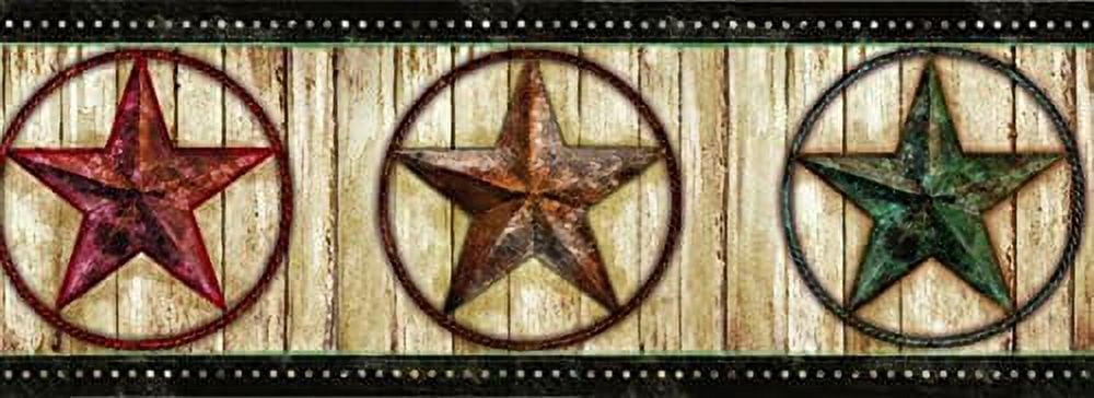 PUR44661B Theo Black Weathered Barn Star Wallpaper Border - Walmart.com