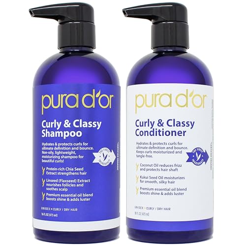 PURA D'OR Curly & Classy Shampoo & Conditioner Set for Defined Curls ...