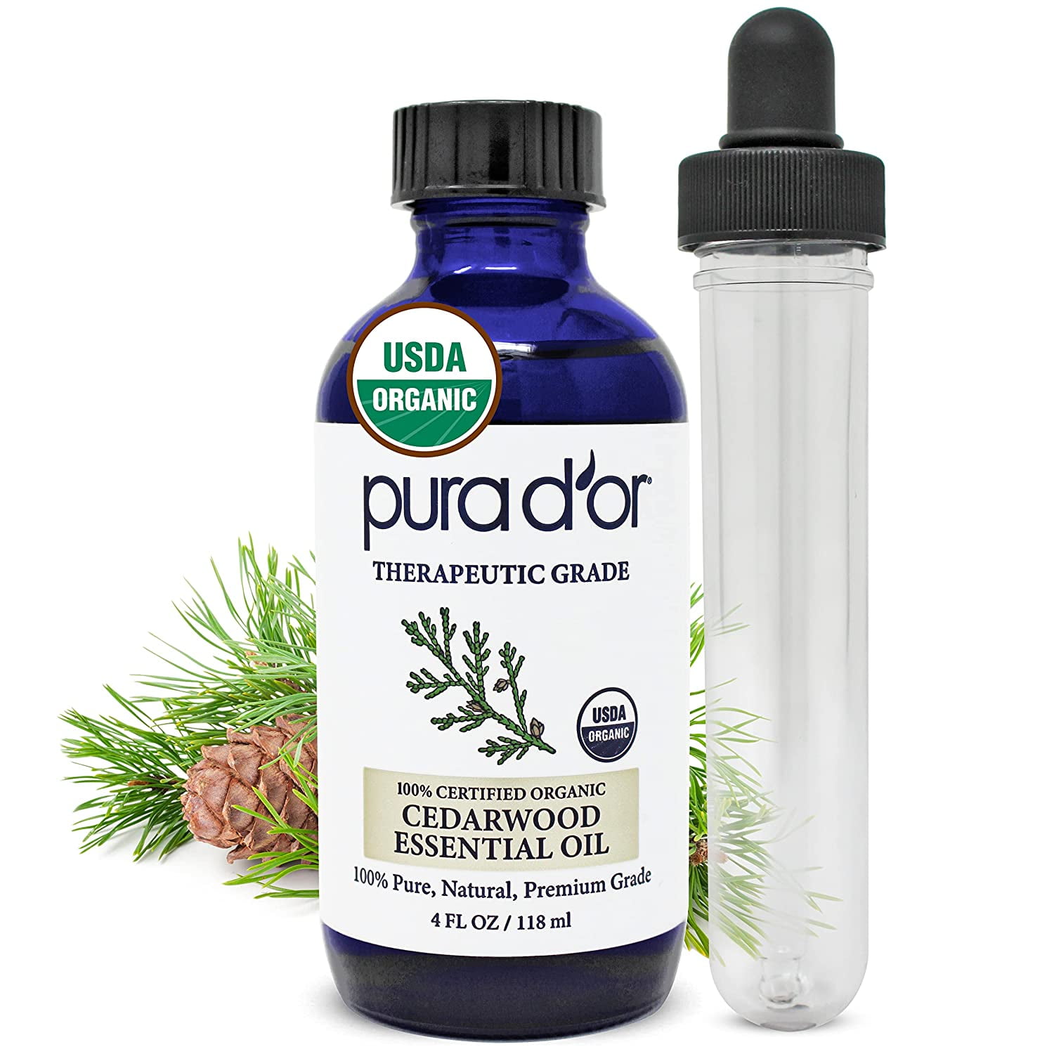 PURA D'OR Organic Cedarwood Essential Oil 4 Fl Oz - Walmart Business ...