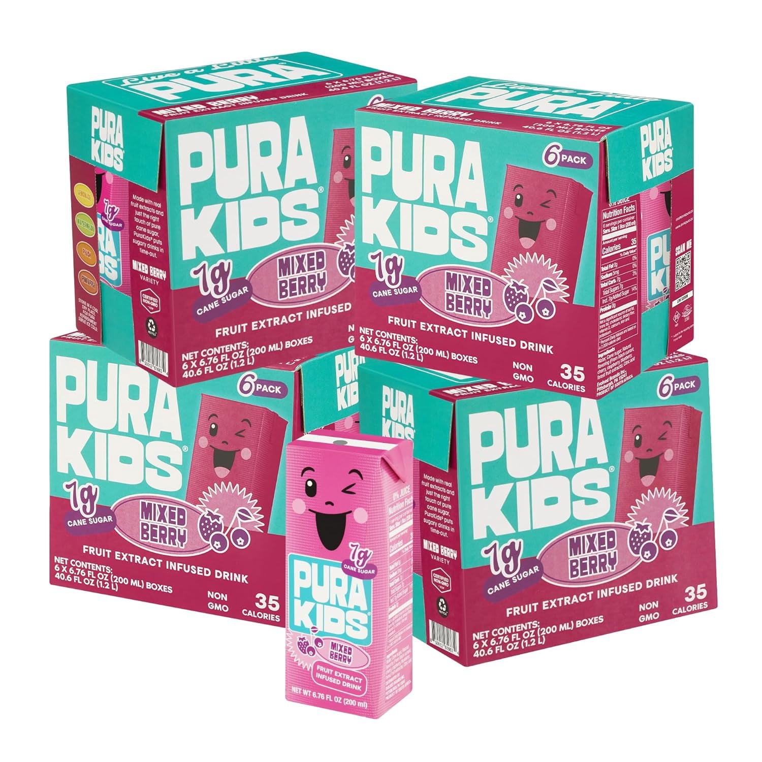 PURA Kids Box | Mixed Berry Fruit Extract Infused Drink for kids | 7g ...