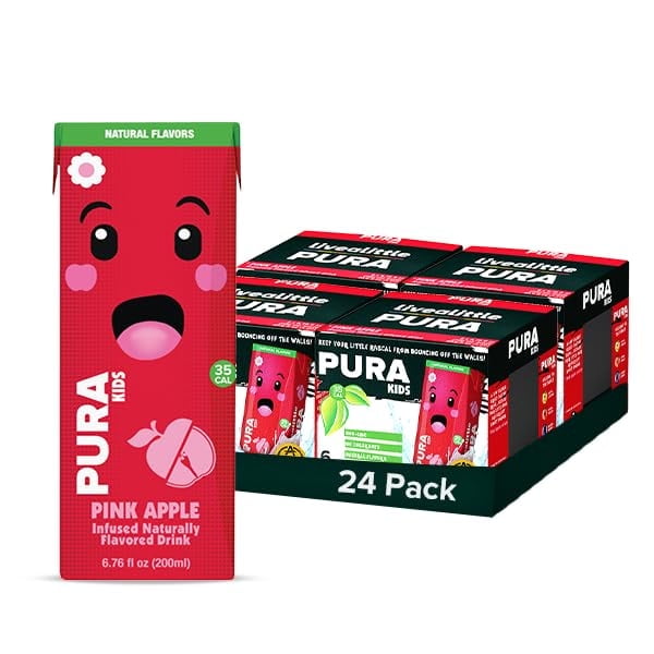 PURA Kids Juice Box - Pink Apple - Low Sugar - Naturally Flavored ...