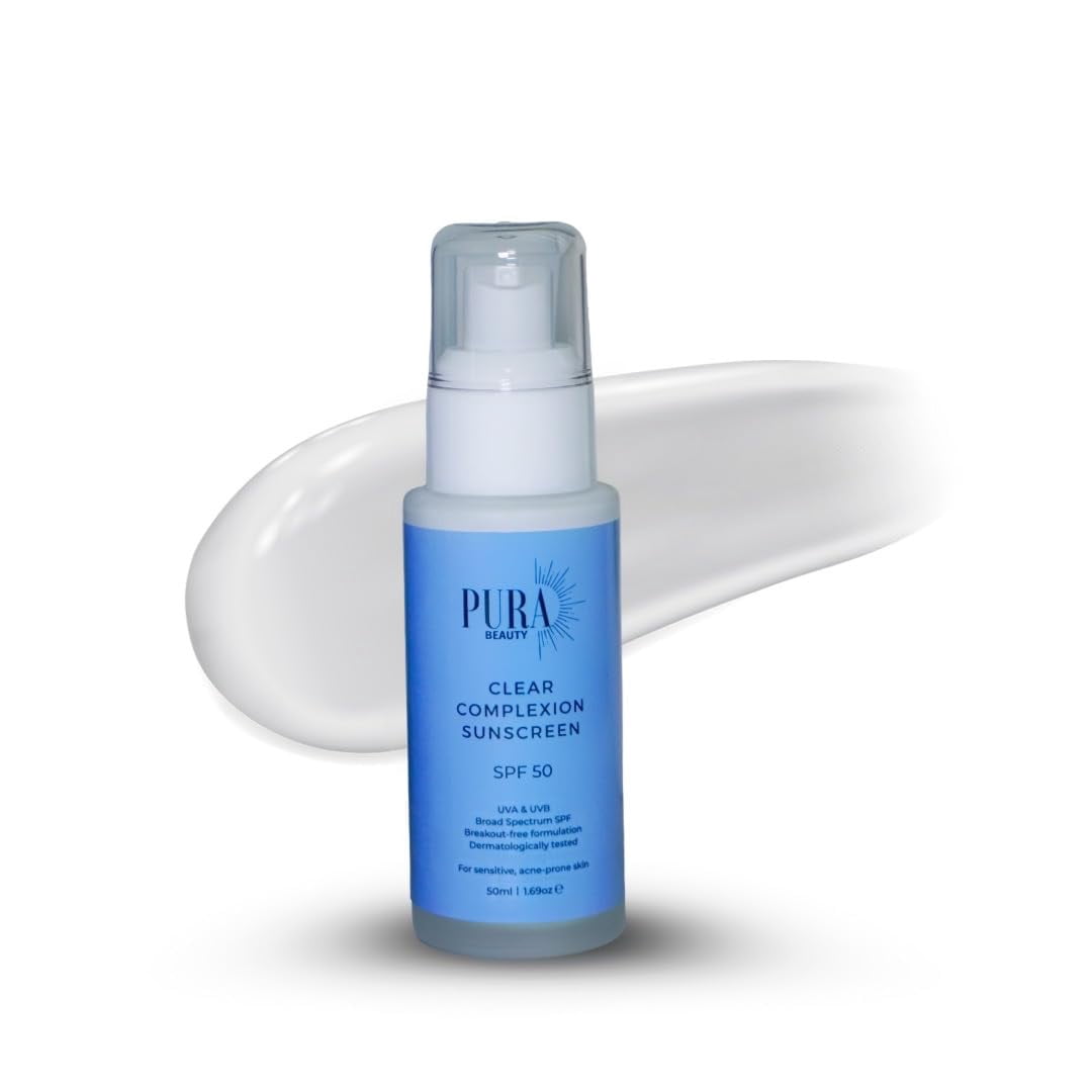 PURABEAUTY SPF 50 Sheer Clear Zinc Oxide Face Sunscreen With Vitamin E ...