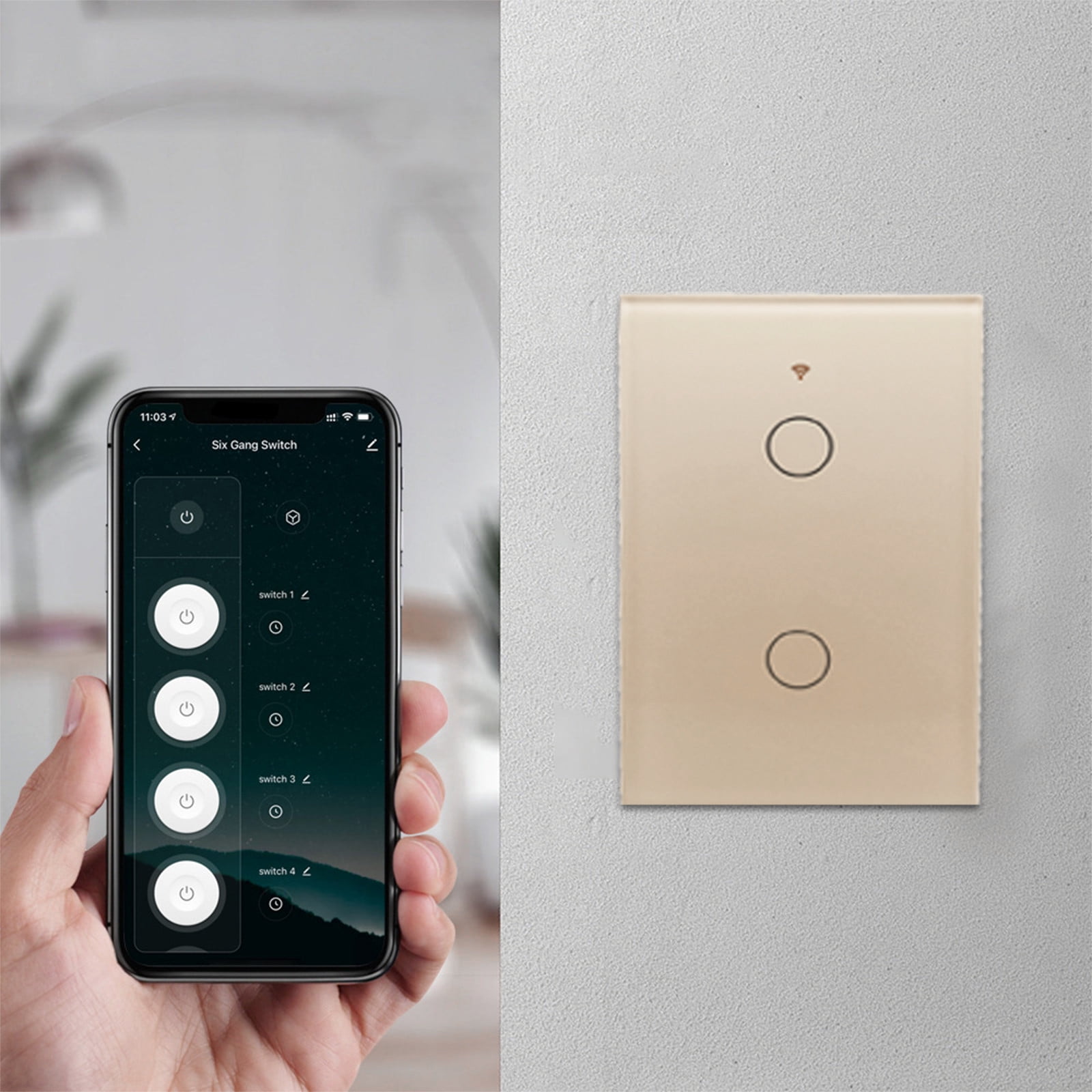 PURCOLT Smart Switc-h,Smart Wi-Fi Light Wall Switc-h,2.4GHz Wi-Fi Tou ...