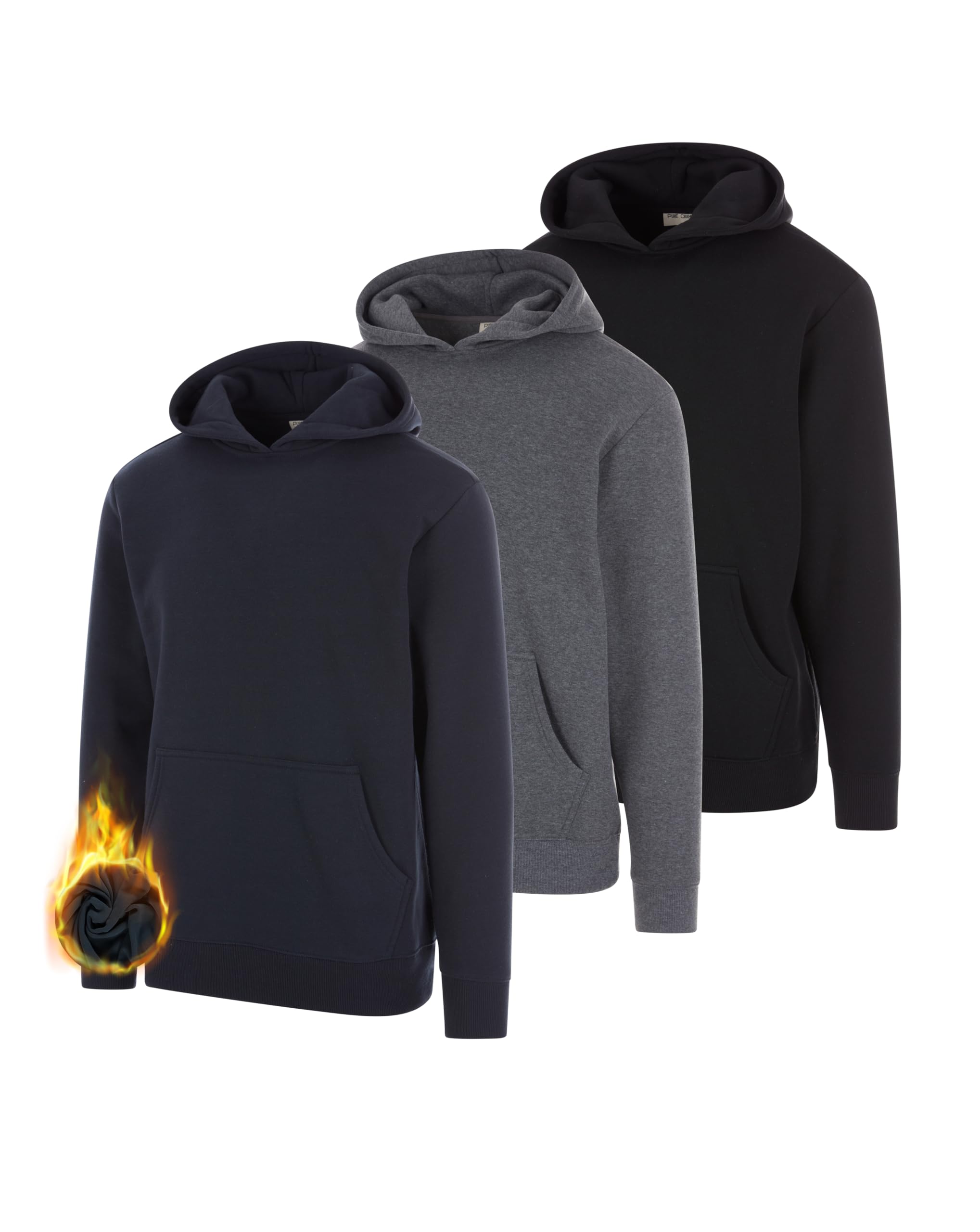 PURE CHAMP 3 Pack Fleece Hoodies for Men Long Sleeve Essentials Hoodie ...