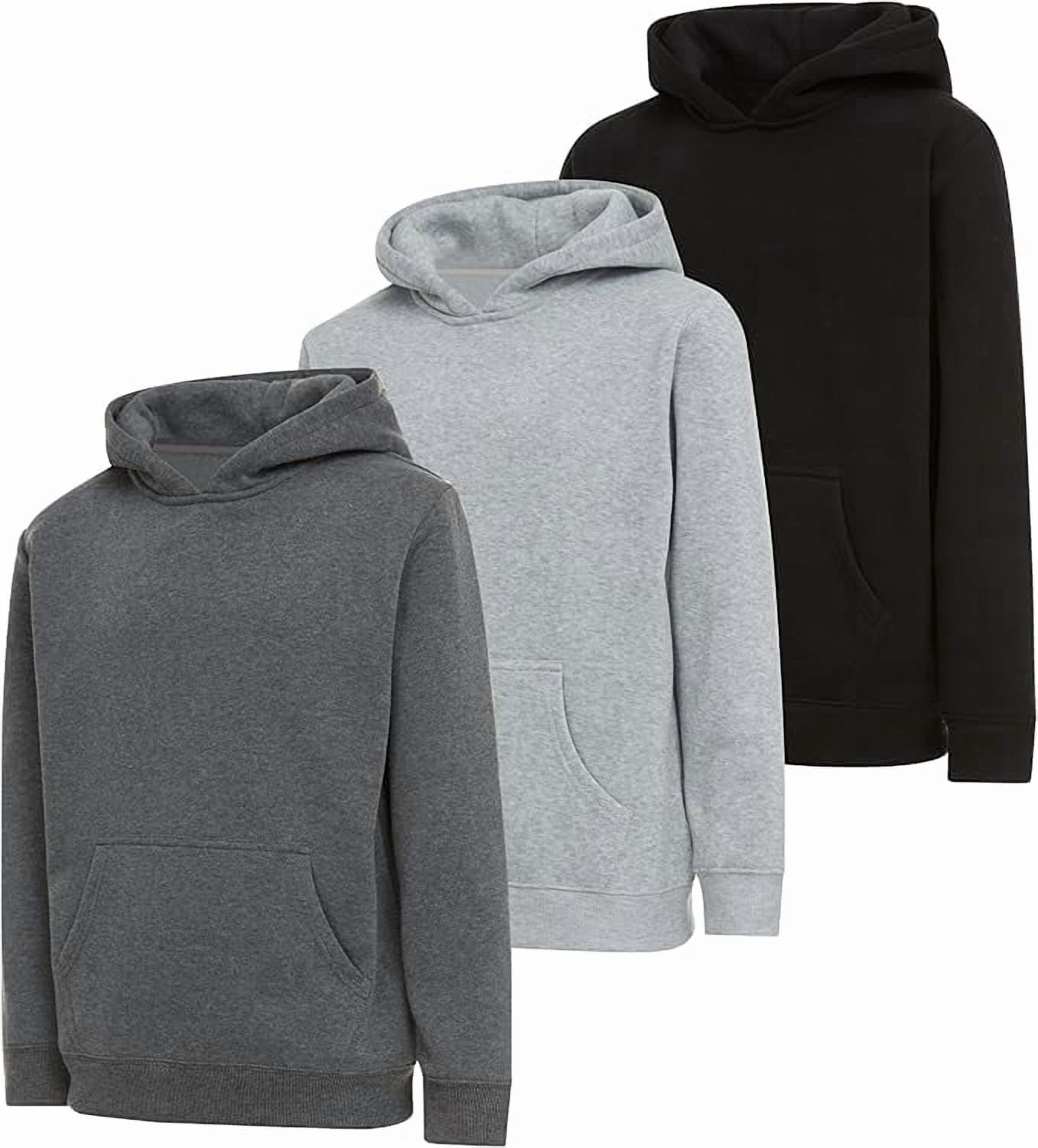 PURE CHAMP Boys Fleece Pullover Hoodies 3 Pack Long Sleeve Sweatshirts ...