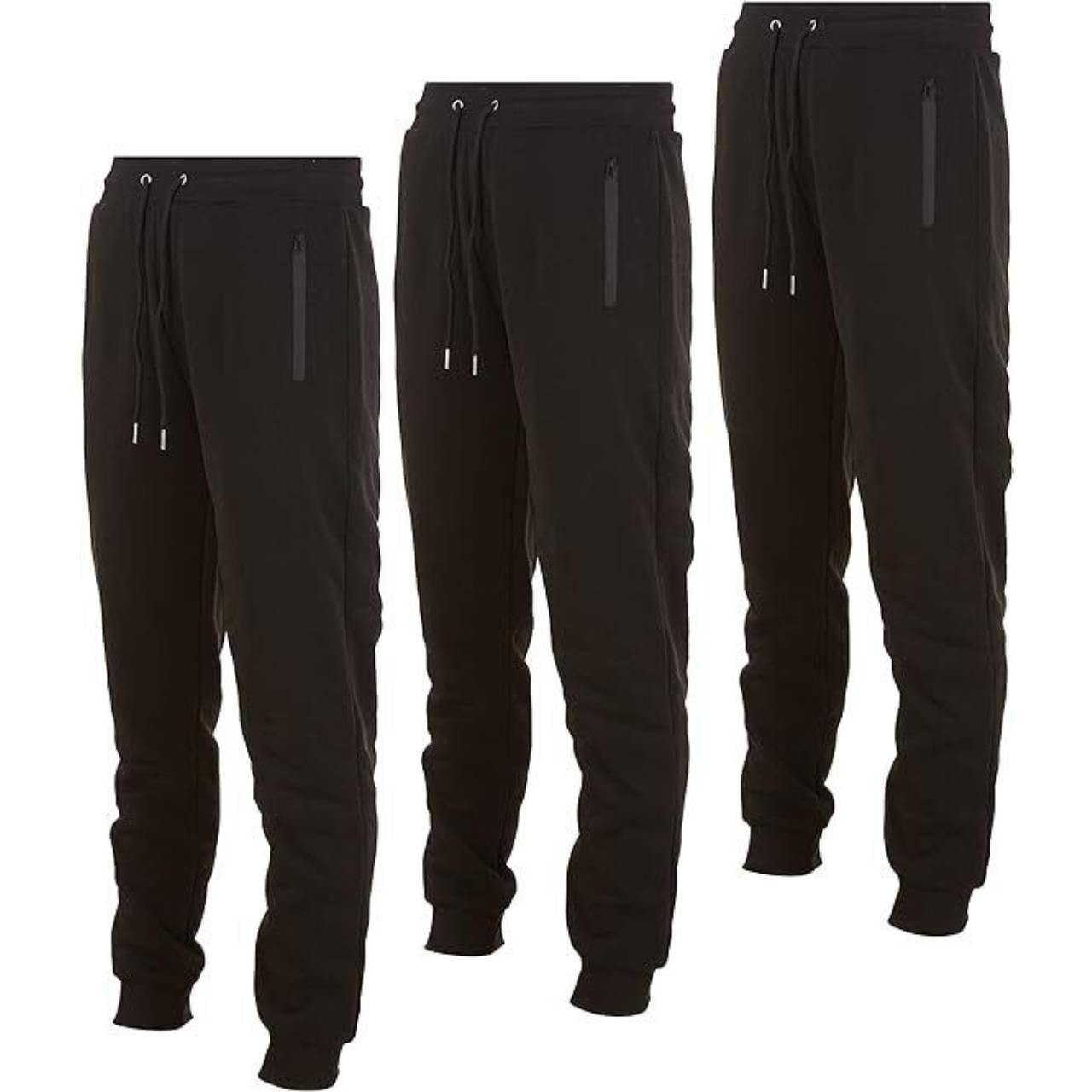 PURE CHAMP Mens 3 Pack Fleece Active Athletic Workout Jogger Sweatpants ...