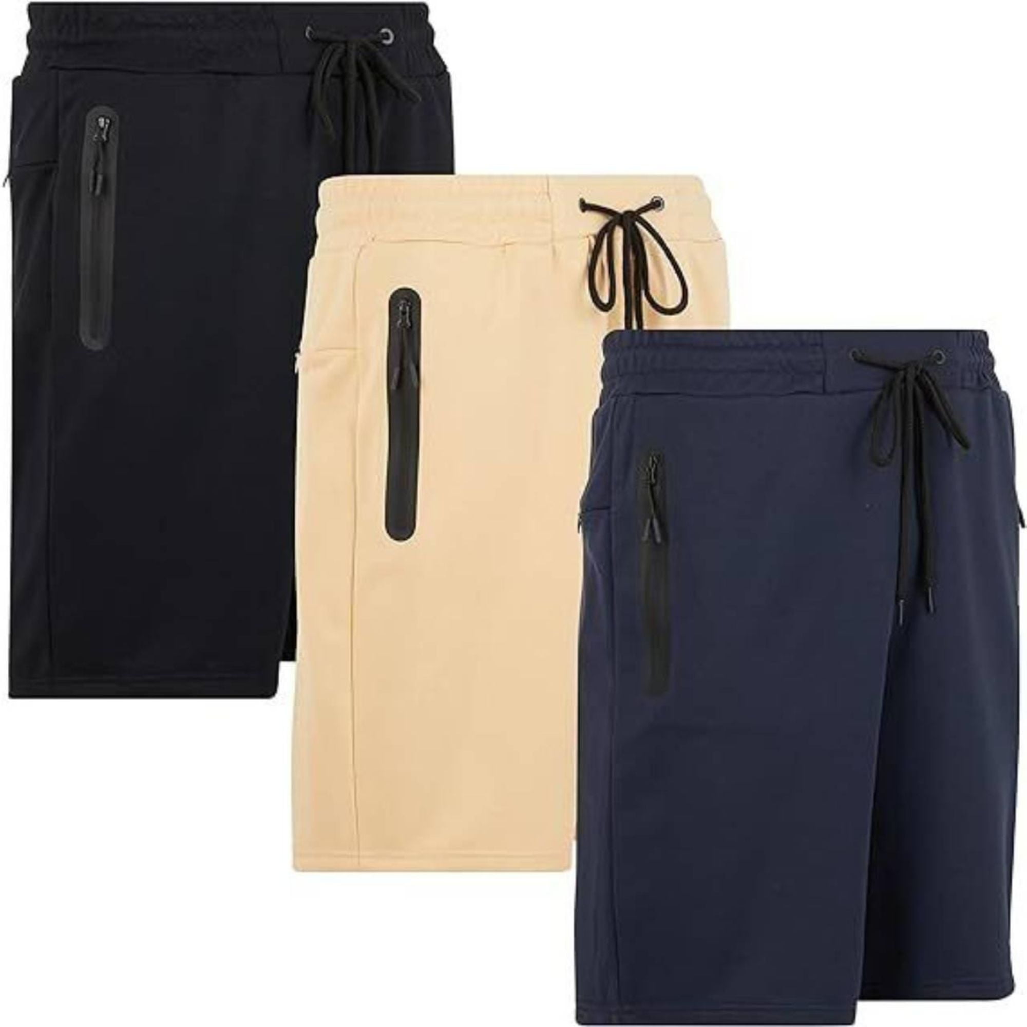 PURE CHAMP Mens 3 Pk French Terry Cotton Casual Gym Shorts for Men ...