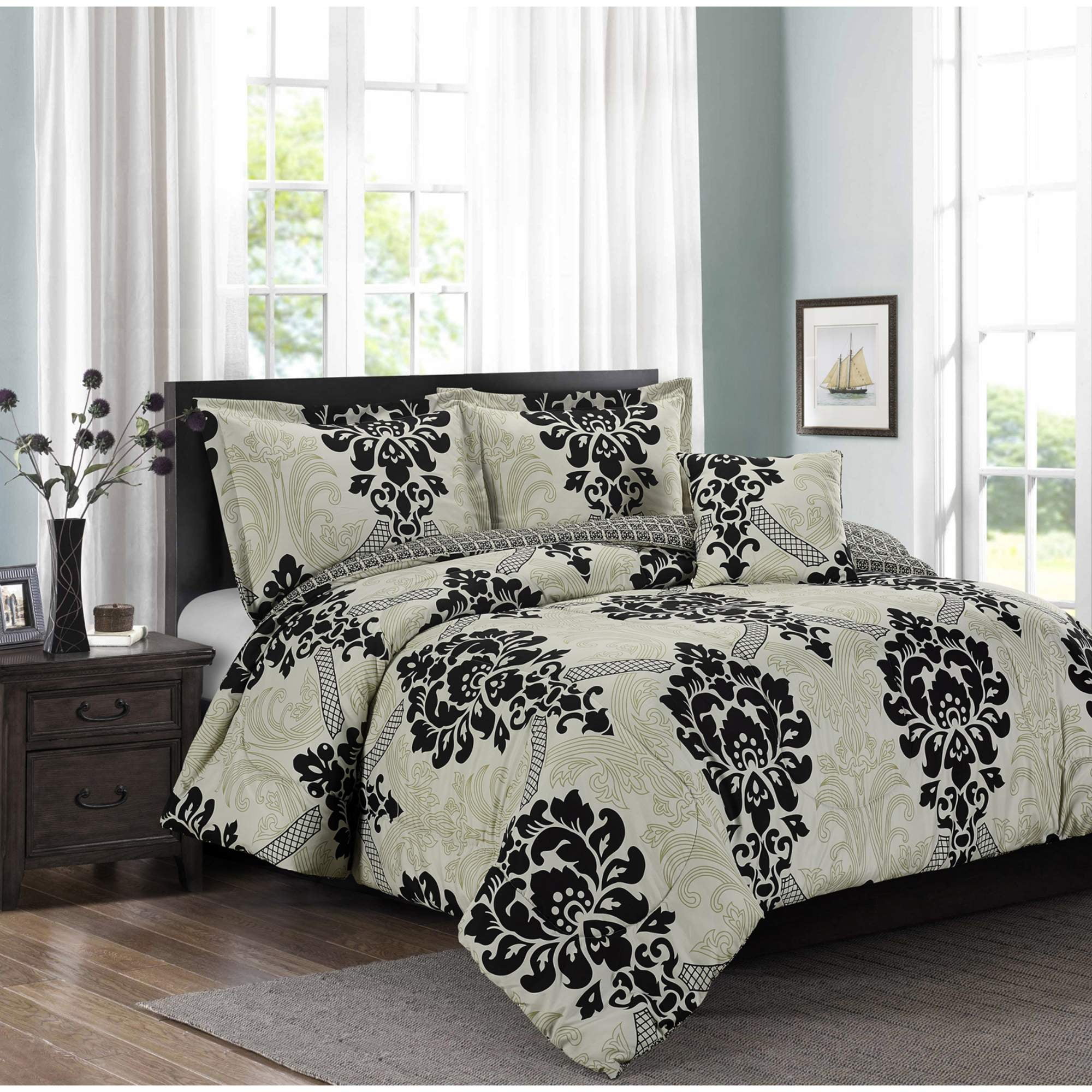 Free Shipping! PureComfort Luxury Brushed Microfiber 4-Piece Comforter ...