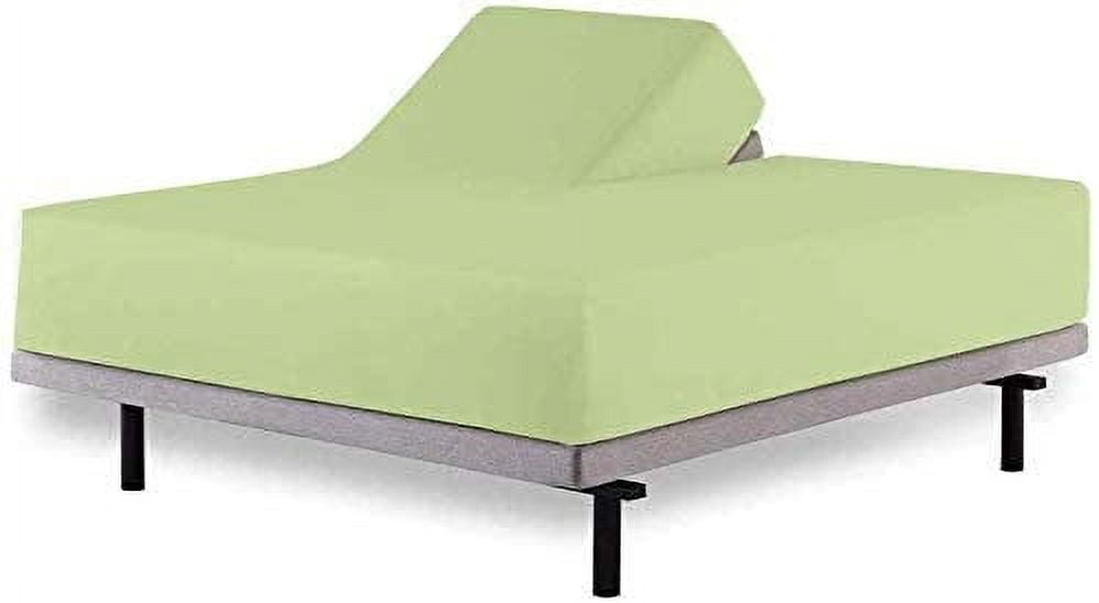 PURE DREAMS 1 PC Top Split Queen Fitted Sheet for Adjustable beds, 100% ...