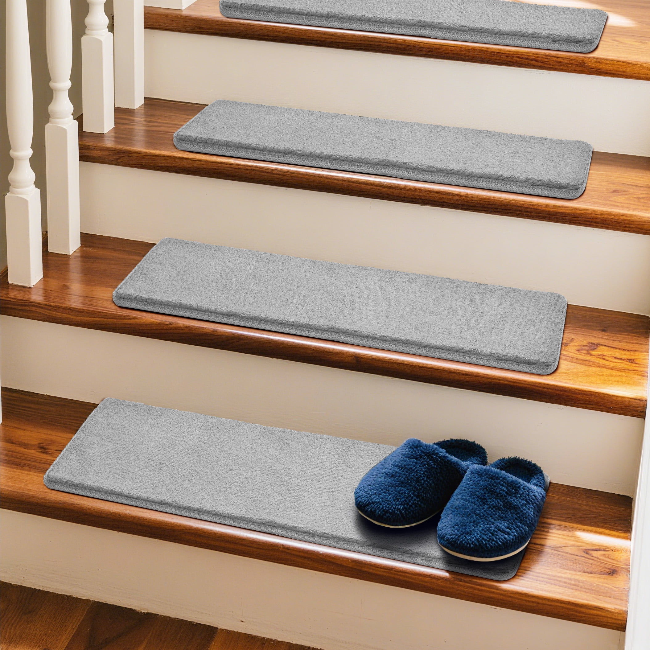 PURE ERA 8" X 30" Carpet Stair Treads Plush Wooden Steps Rugs Non-Slip ...