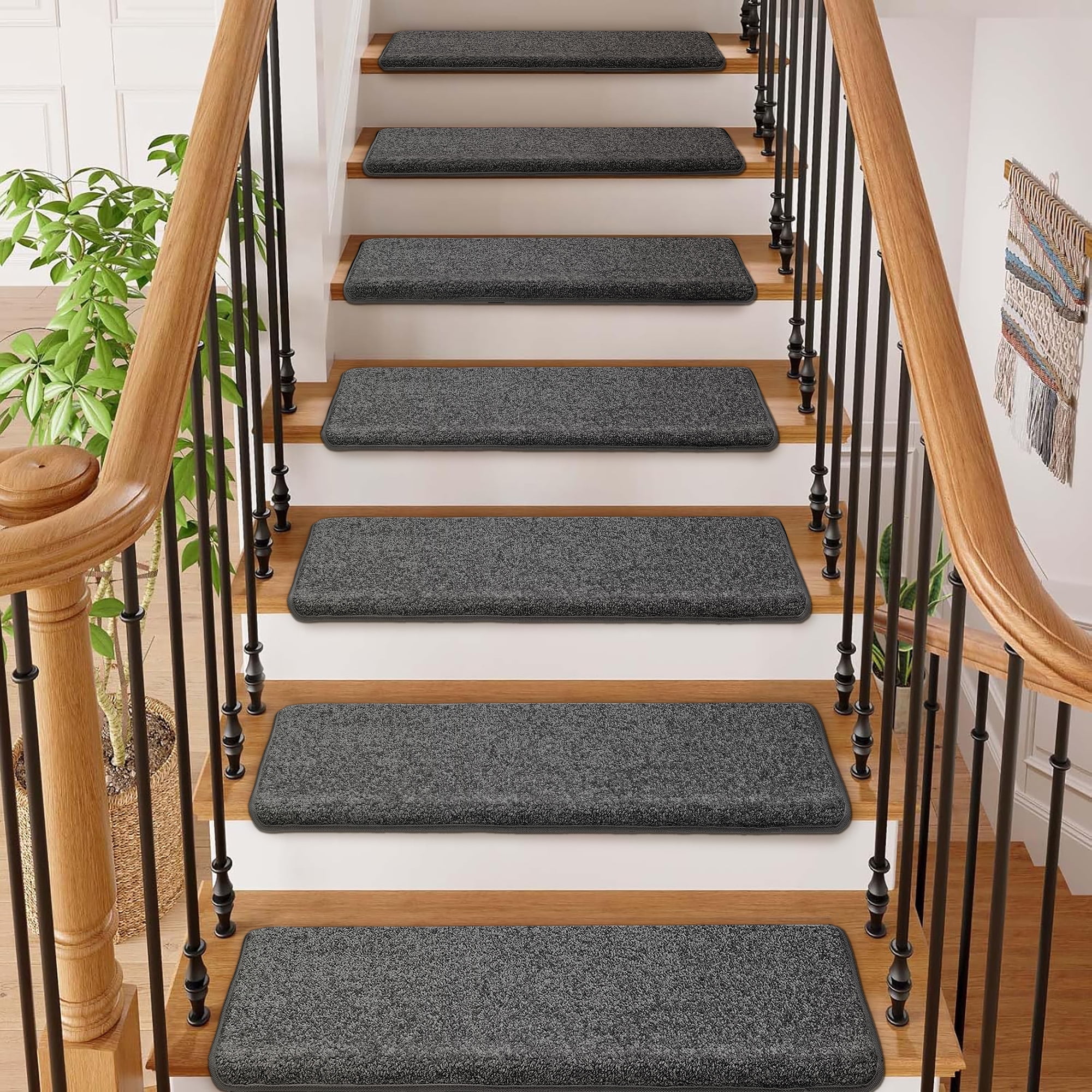 "PURE ERA Bullnose Carpet Stair Treads Set of 14, Non-Slip, Self ...