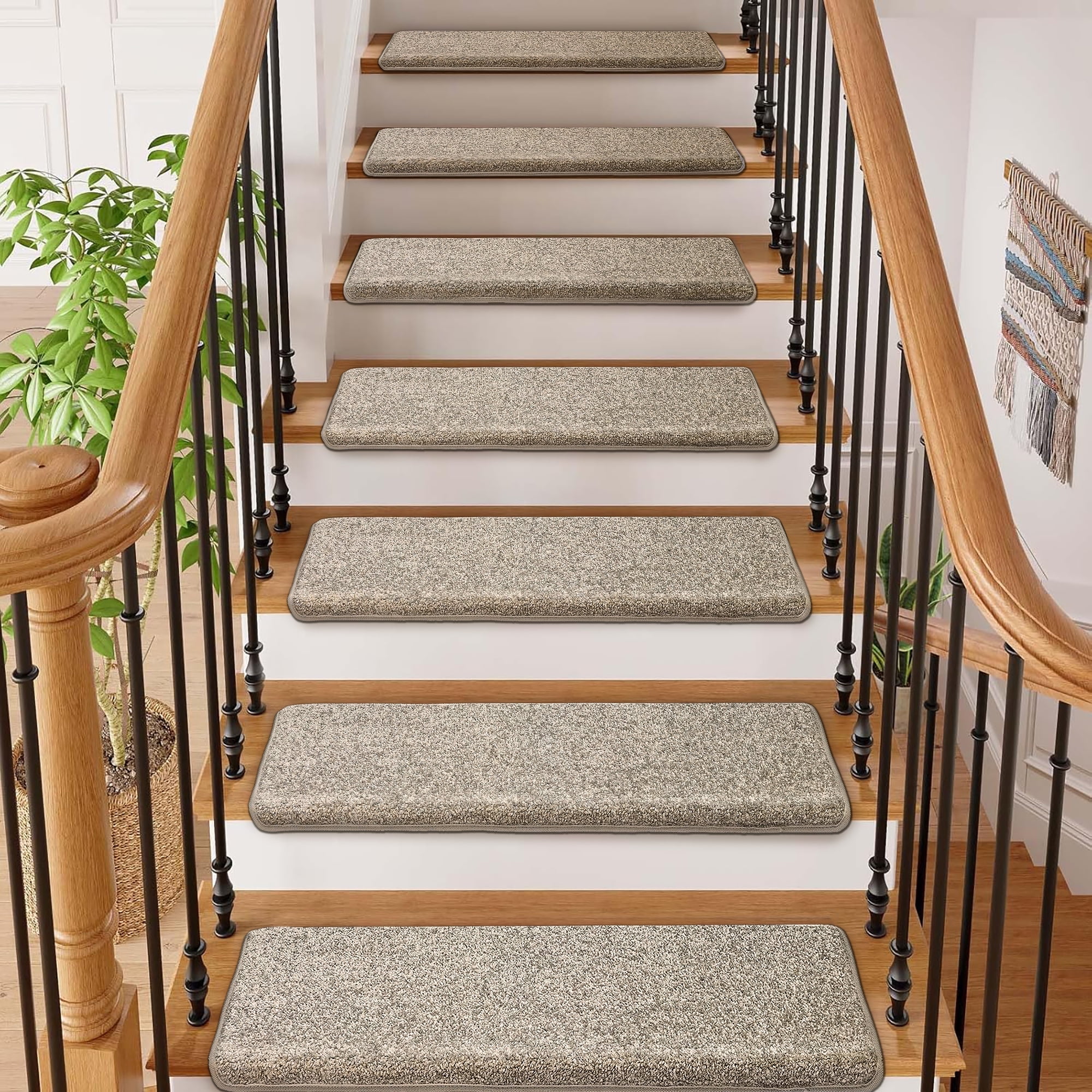 "PURE ERA Bullnose Carpet Stair Tread Set of 14, Non-Slip, Self ...