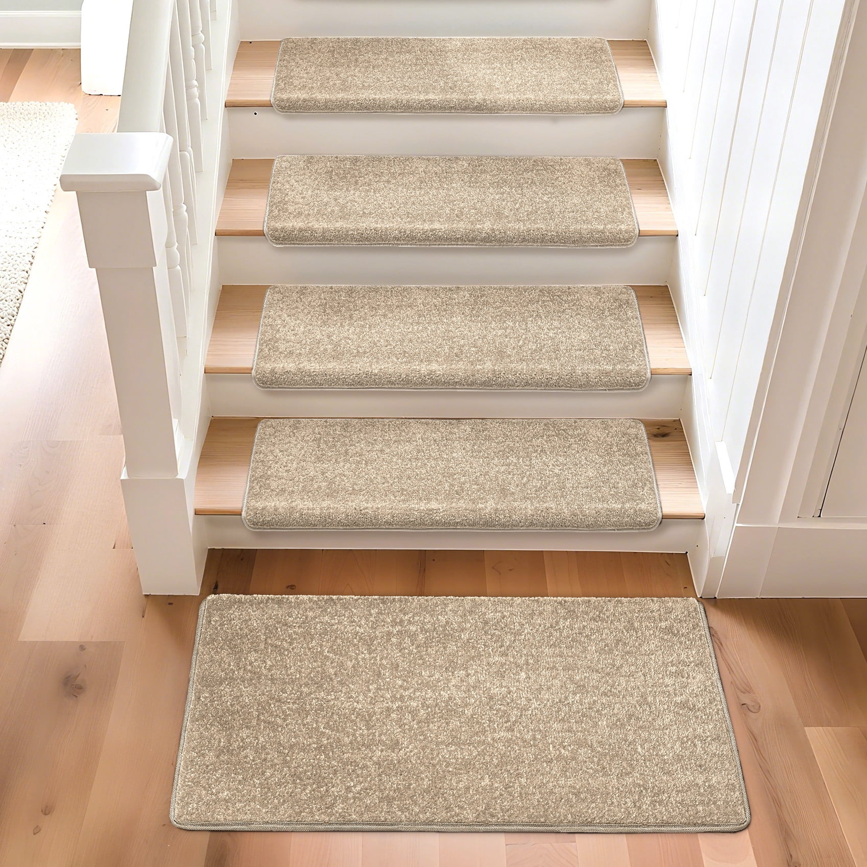 PURE ERA Bullnose Carpet Stair Treads Cover 9.5"x30"x1.2"14pcs With ...