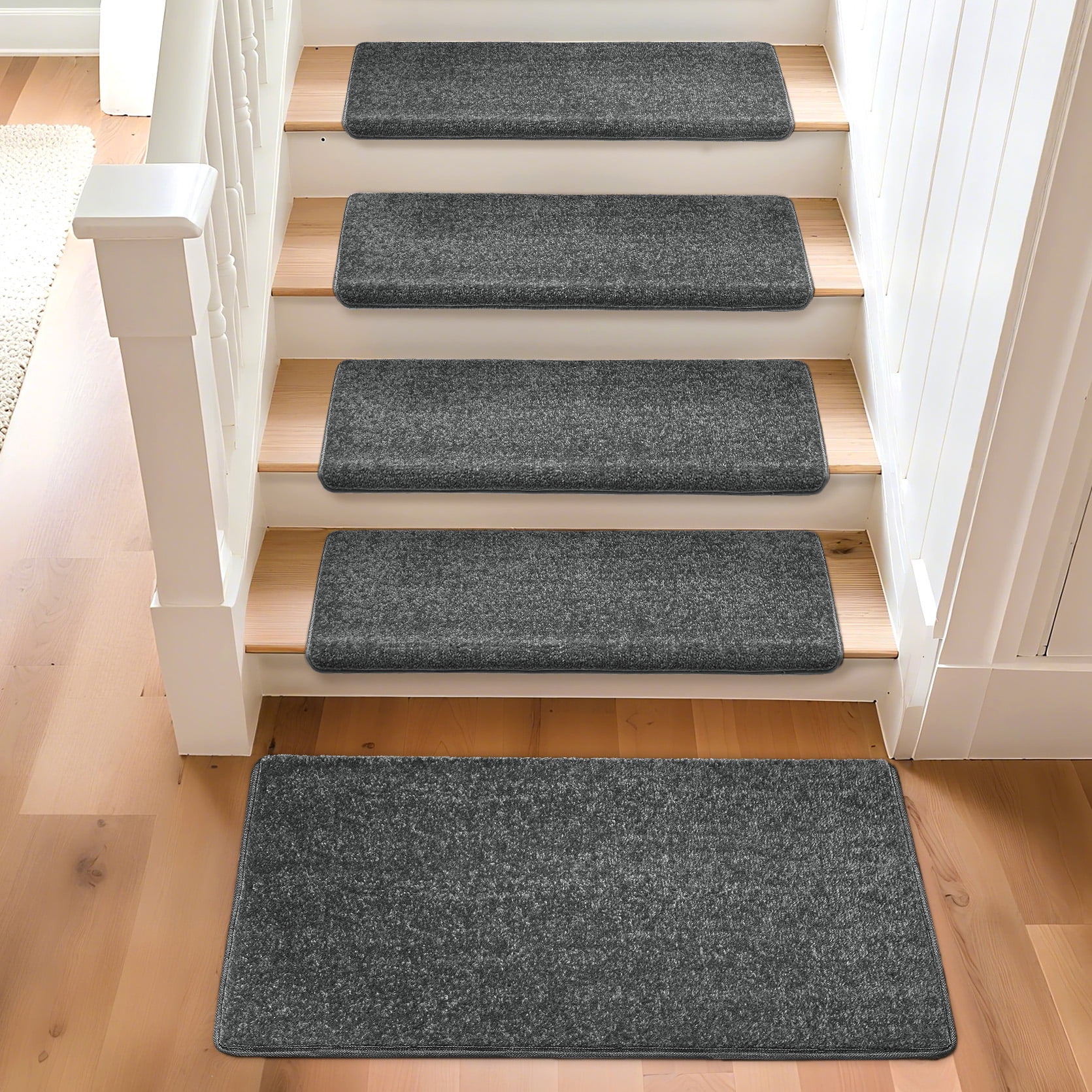 PURE ERA Bullnose Carpet Stair Treads Cover 9.5"x30"x1.2"14pcs With ...