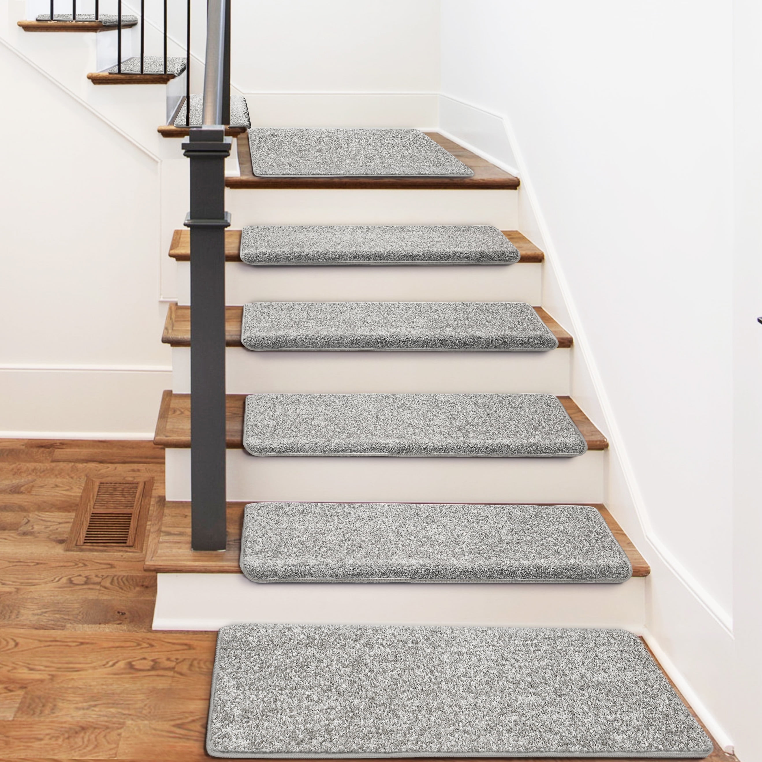 PURE ERA Bullnose Carpet Stair Treads Cover 9.5"x30"x1.2"14pcs With ...