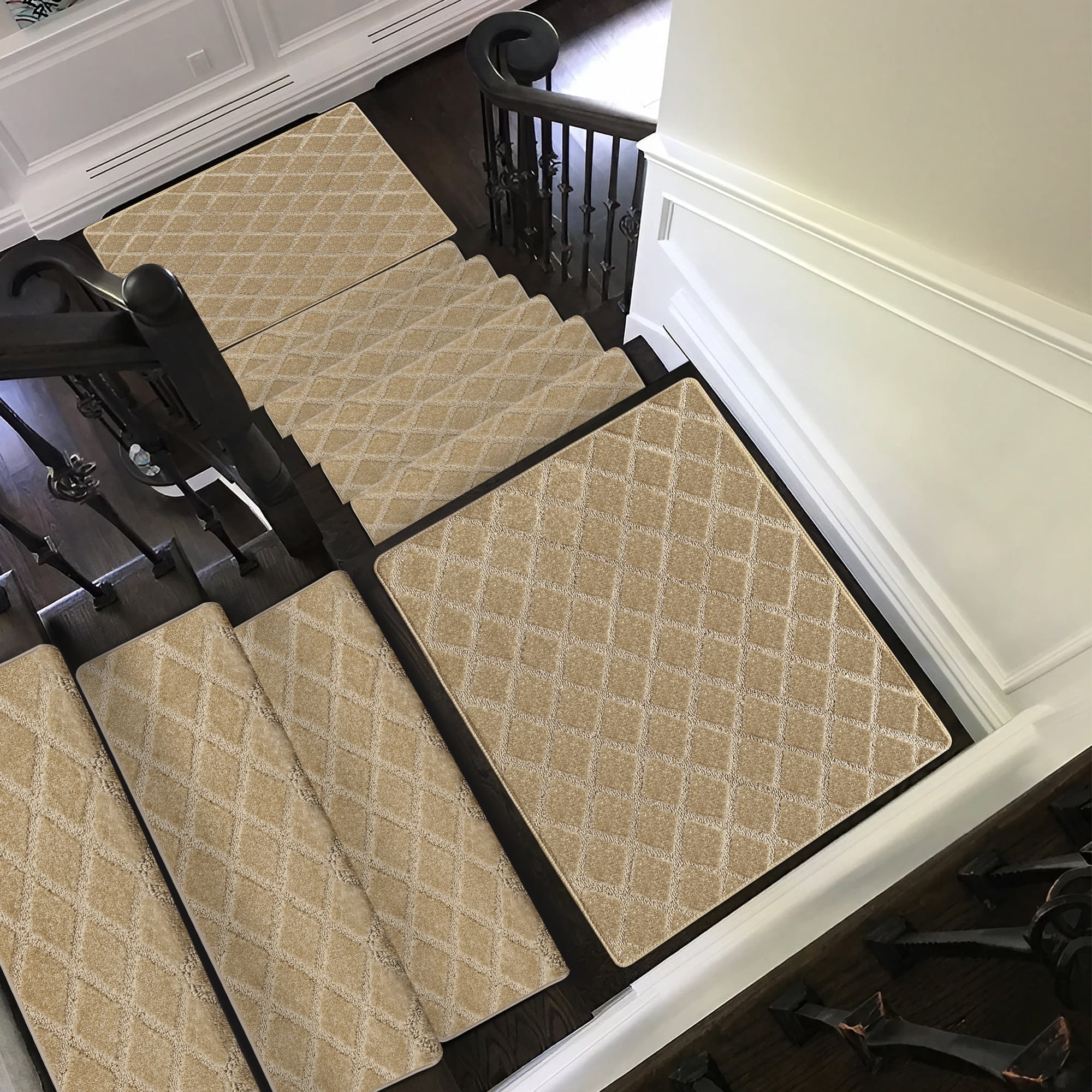 PURE ERA Bullnose Carpet Stair Treads Cover with Matching Landing Mat ...