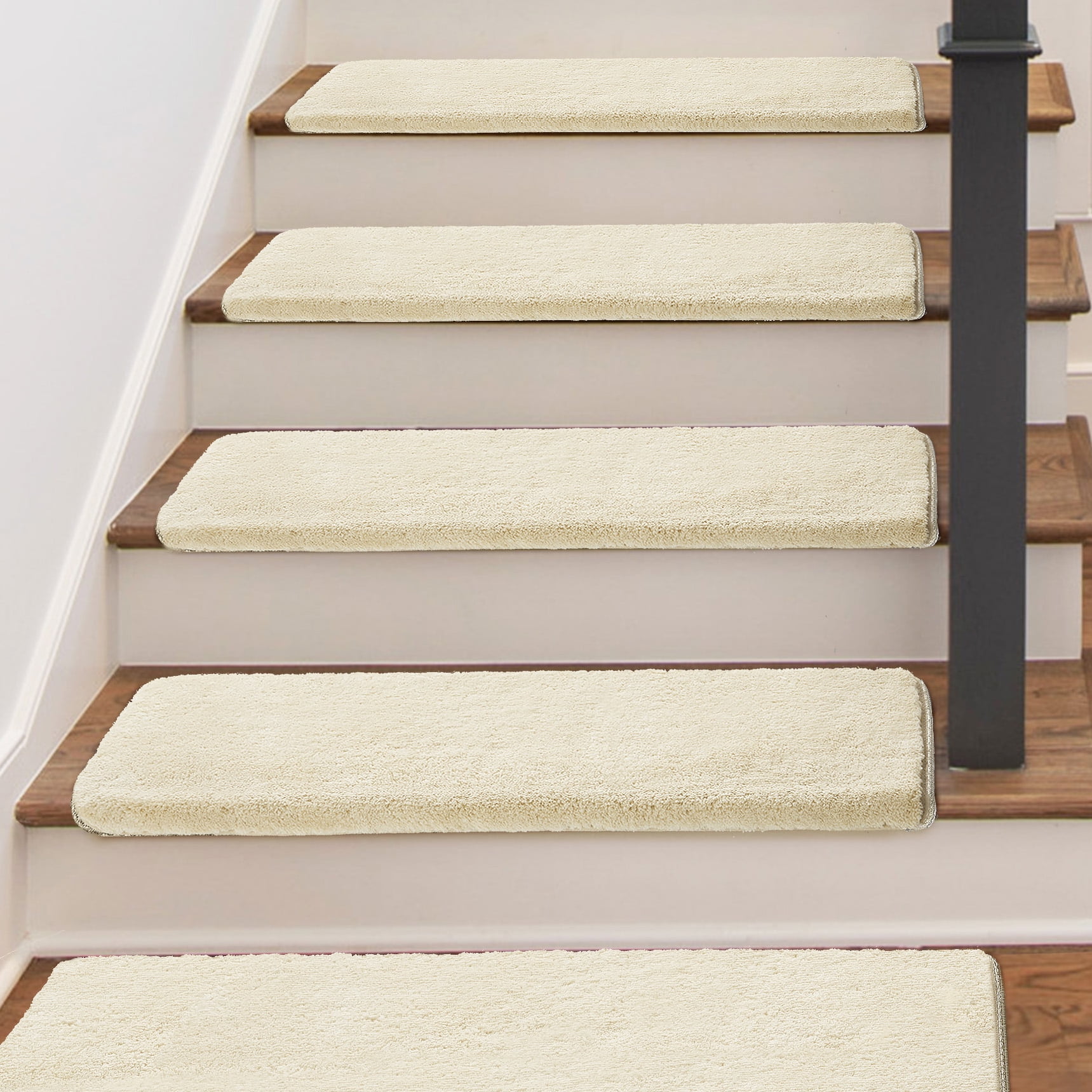 PURE ERA Bullnose Soft Plush Carpet Stair Tread Non-Slip Self Adhesive ...