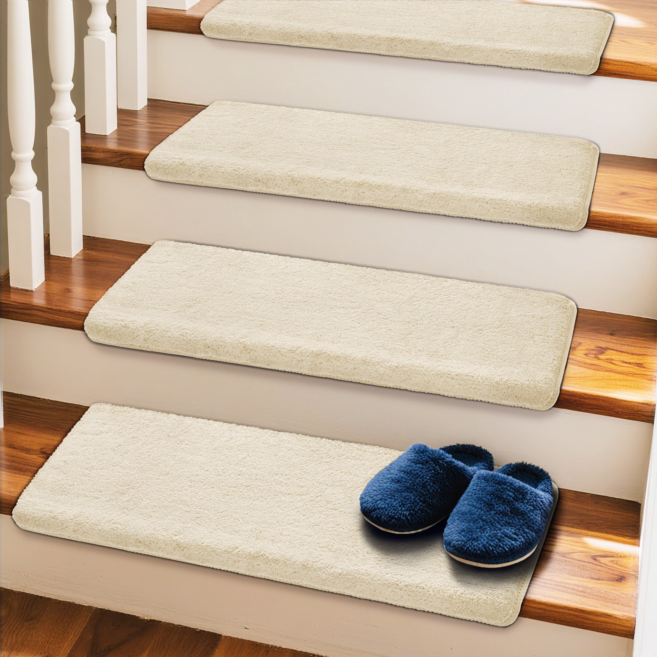 PURE ERA Bullnose Soft Plush Carpet Stair Tread Non-Slip Self Adhesive ...