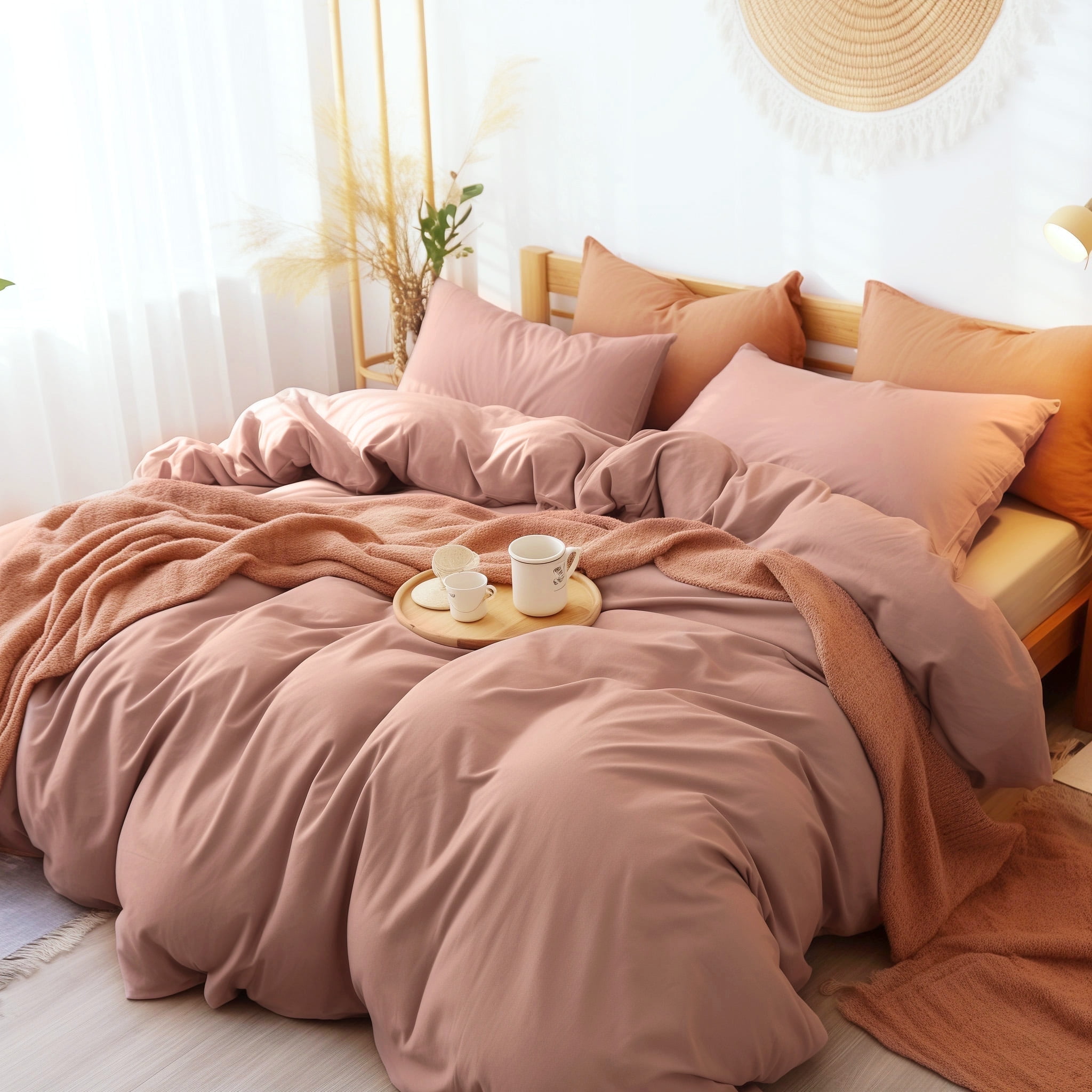 PURE ERA King Size Jersey Cotton Duvet Cover Set, 100% Ultra Soft T ...