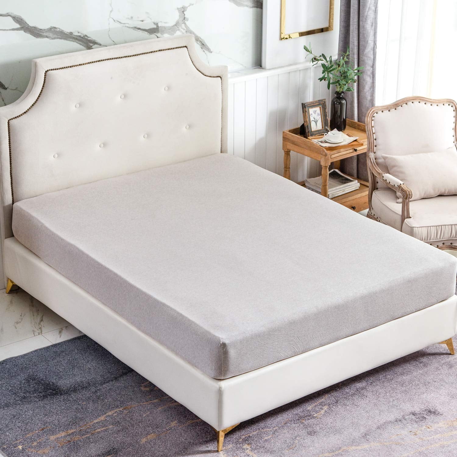 PURE ERA Jersey Knit Cotton Fitted Bottom Sheet ONLY Deep Pocket Up to ...