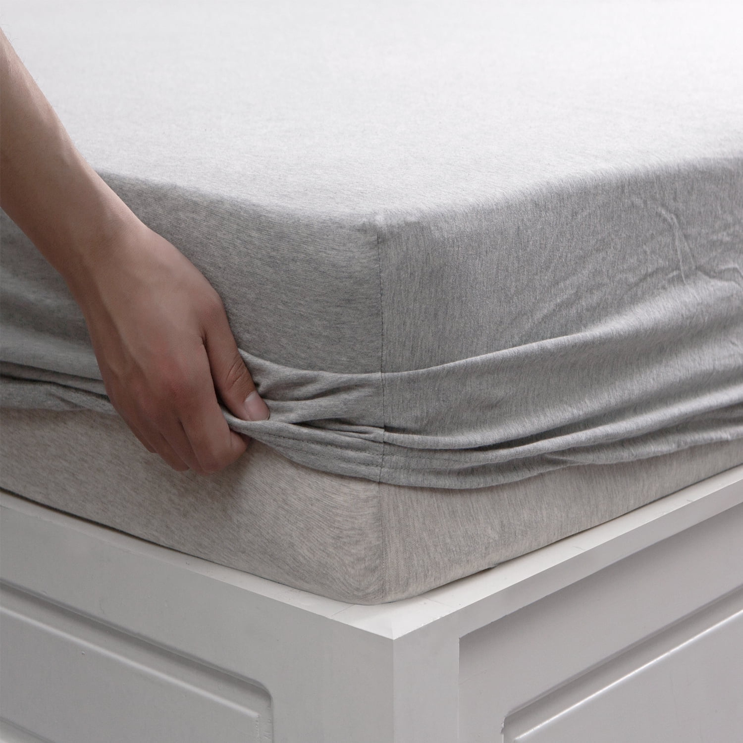PURE ERA Jersey Knit Cotton Fitted Bottom Sheet ONLY - Deep Pocket Upto ...
