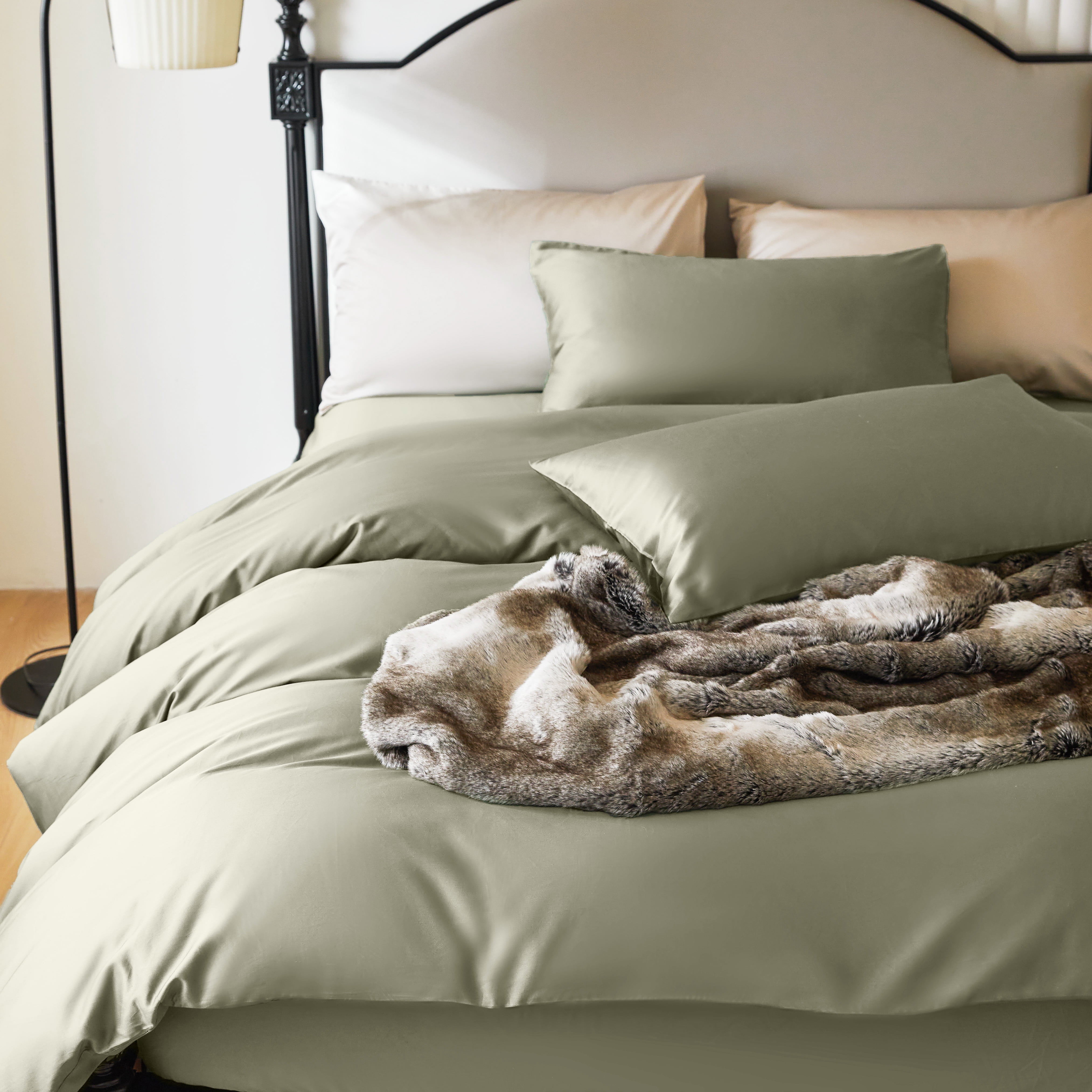 PURE ERA Long Staple Cotton Duvet Cover Pillow Shams Set 800 TC Bedding ...