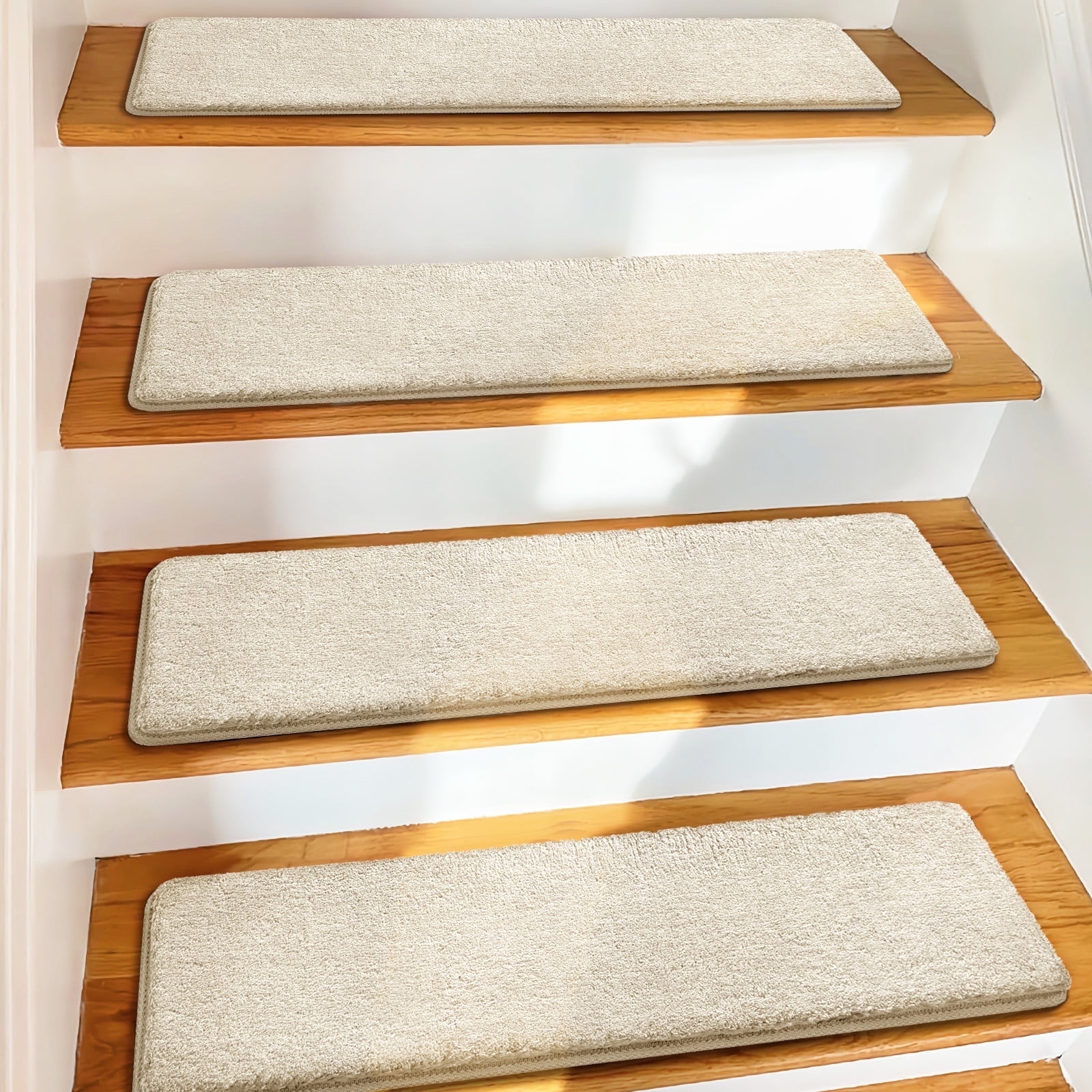 PURE ERA Plush Carpet Stair Treads Cover Stair Steps Rugs Non-Slip Mat ...
