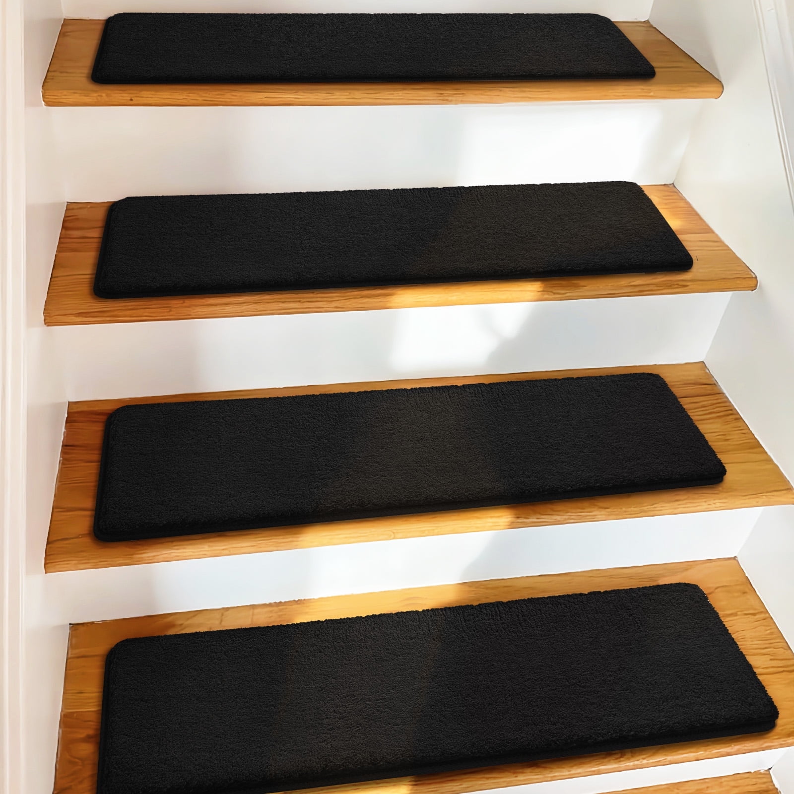 PURE ERA Plush Carpet Stair Treads Cover Stair Steps Rugs Non-Slip Mat ...